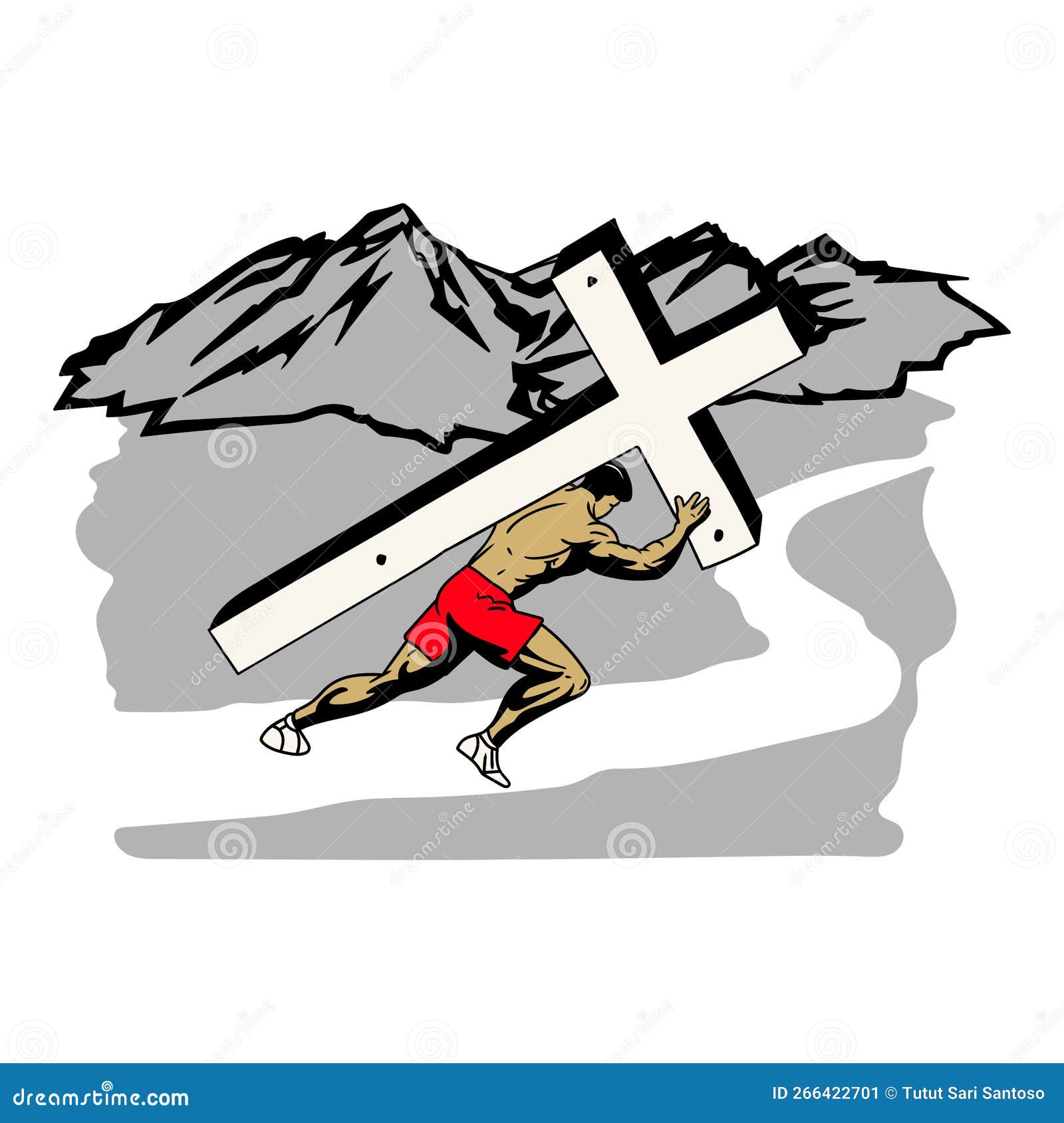 Carry the cross stock vector. Illustration of icon, mountain - 266422701