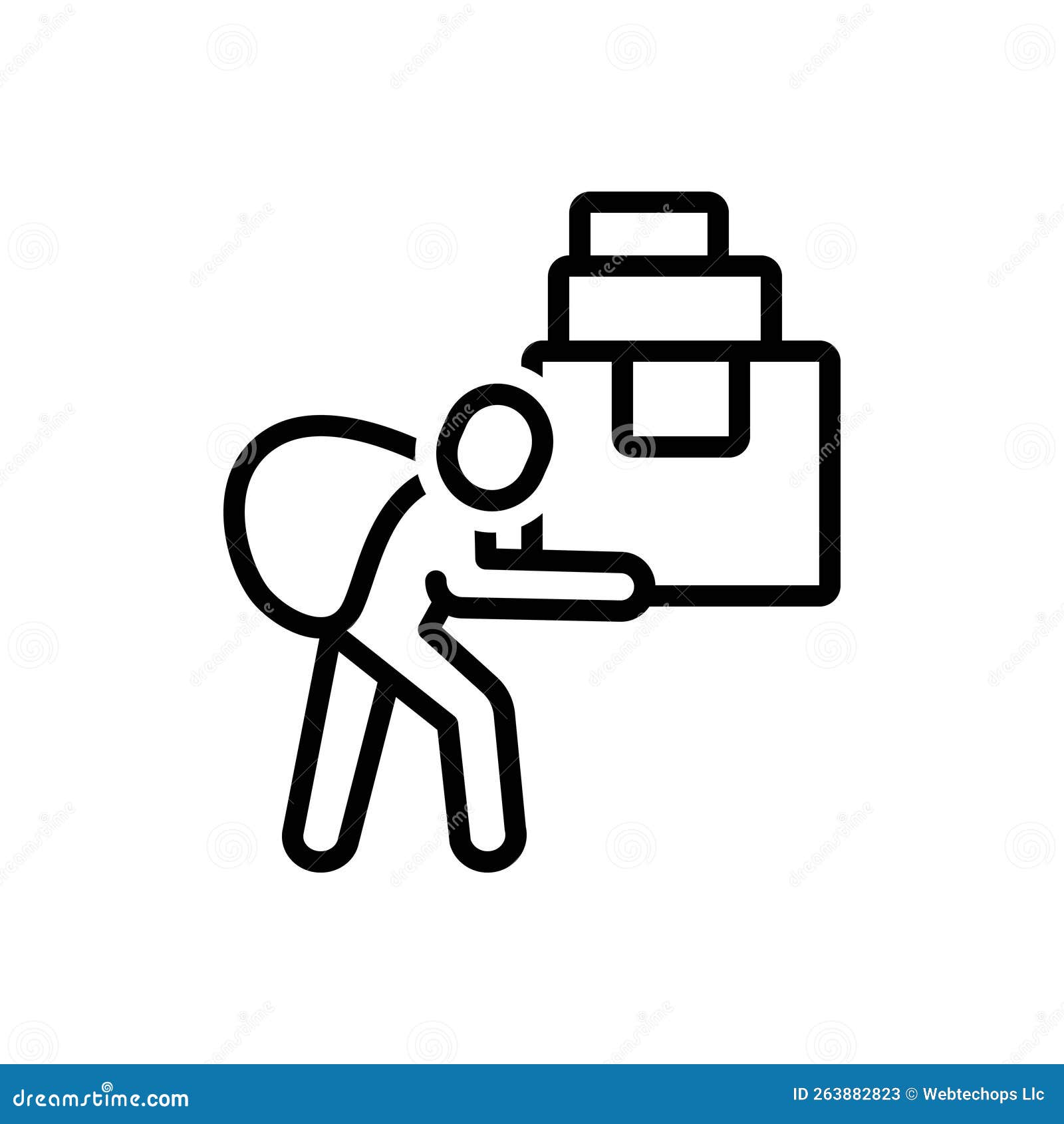 Black Line Icon for Carry, Push and Transfer Stock Vector ...