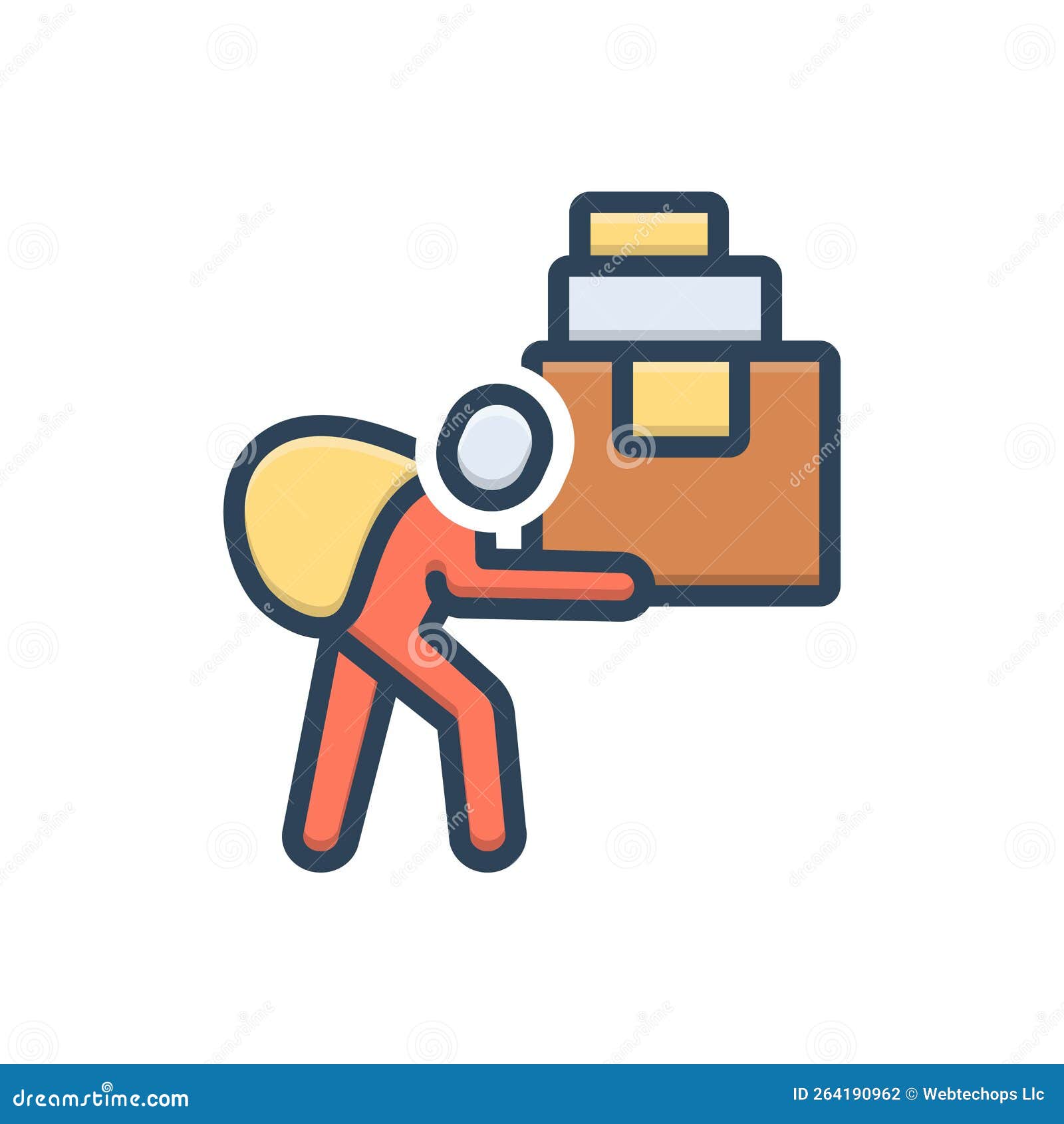 Color Illustration Icon for Carry, Push and Transfer Stock Vector ...