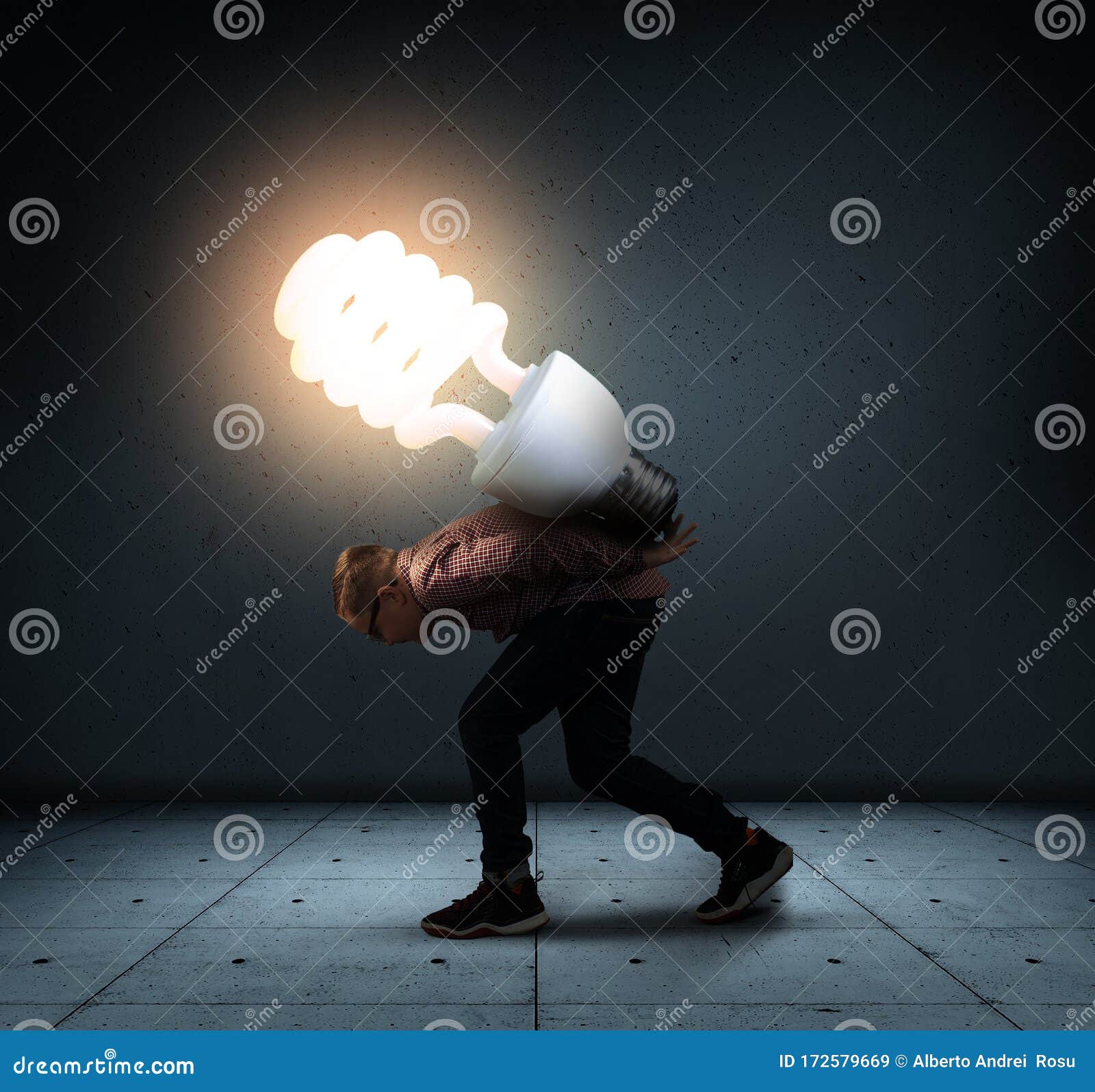 Carry a lightbulb stock image. Image of creativity, carrying - 172579669