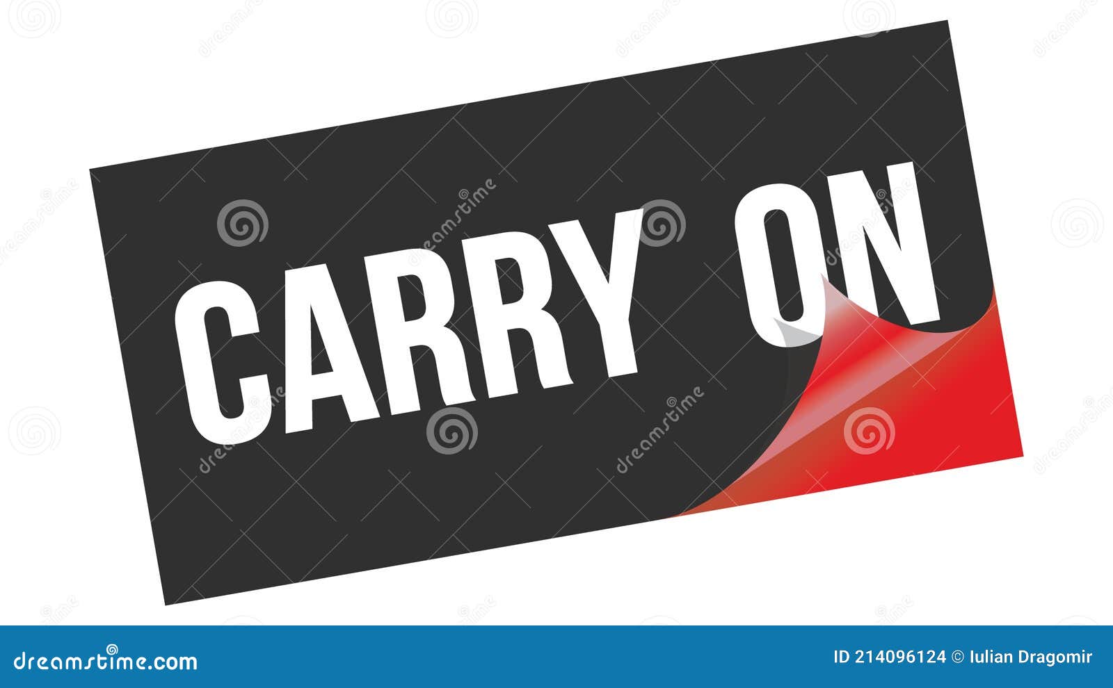 CARRY on Text on Black Red Sticker Stamp Stock Illustration ...