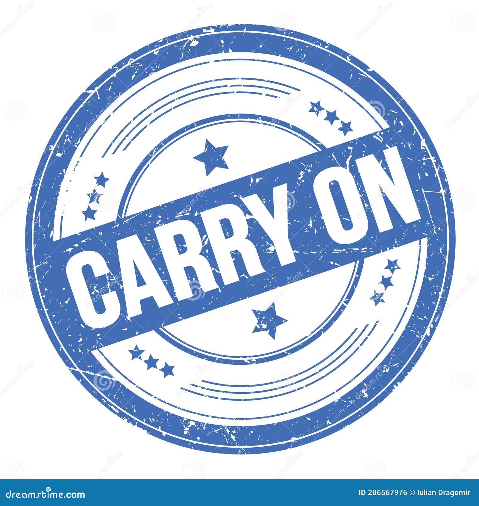 CARRY on Text on Blue Round Grungy Stamp Stock Illustration ...