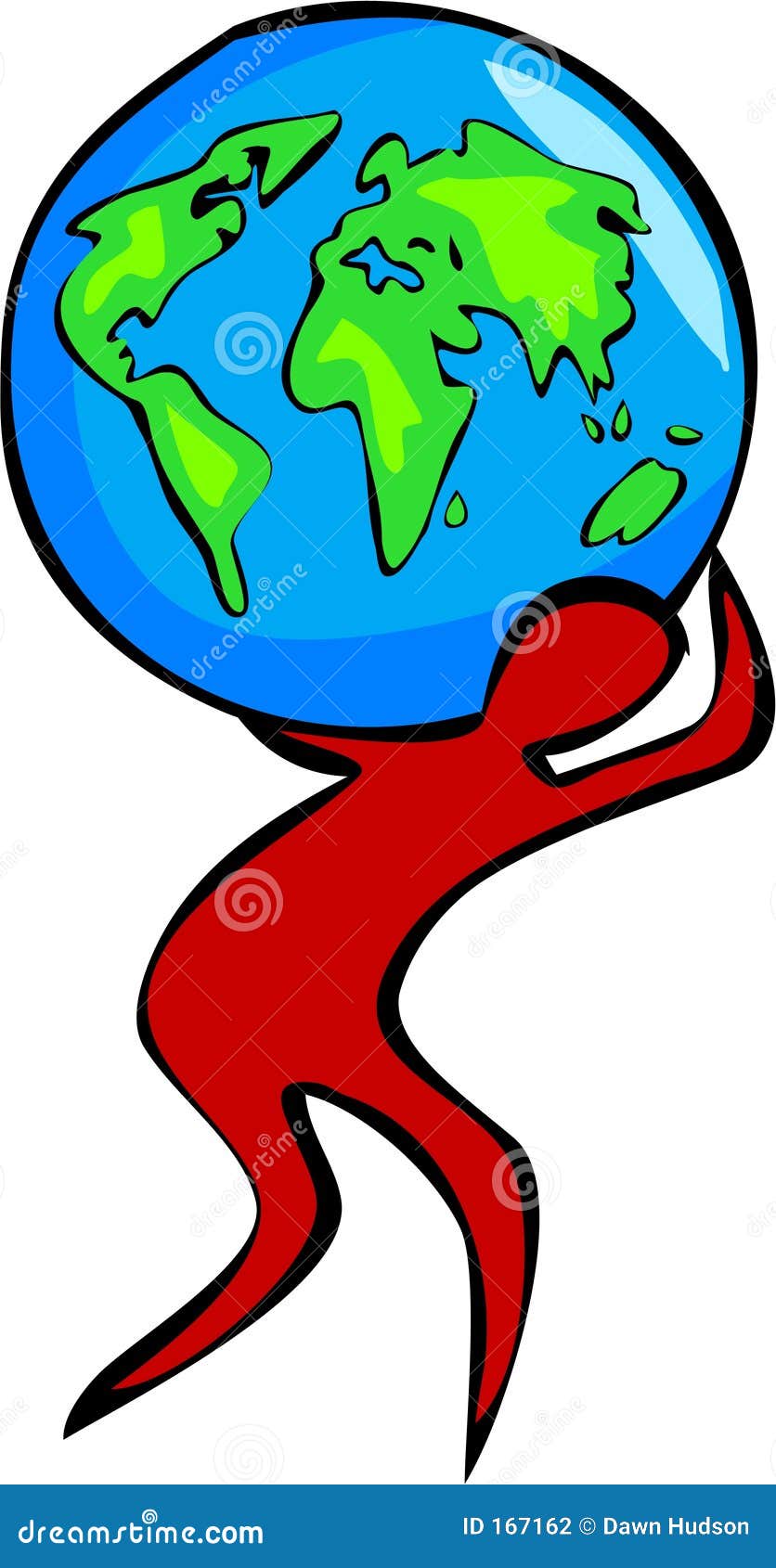 Carry the World stock vector. Illustration of caring, heroic - 167162
