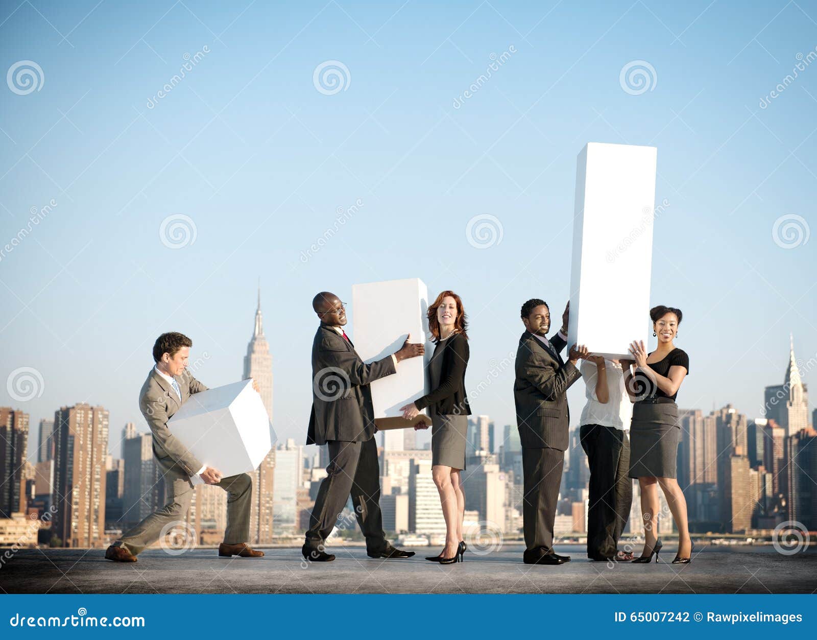 Carrying Business Colleagues Success Teamwork Concept Stock Photo ...