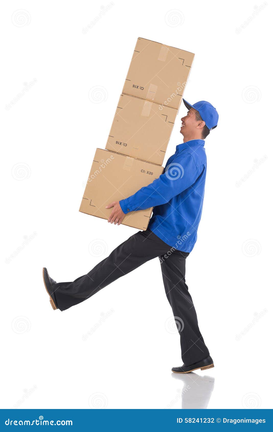 Carrying cardboard boxes stock photo. Image of package - 58241232
