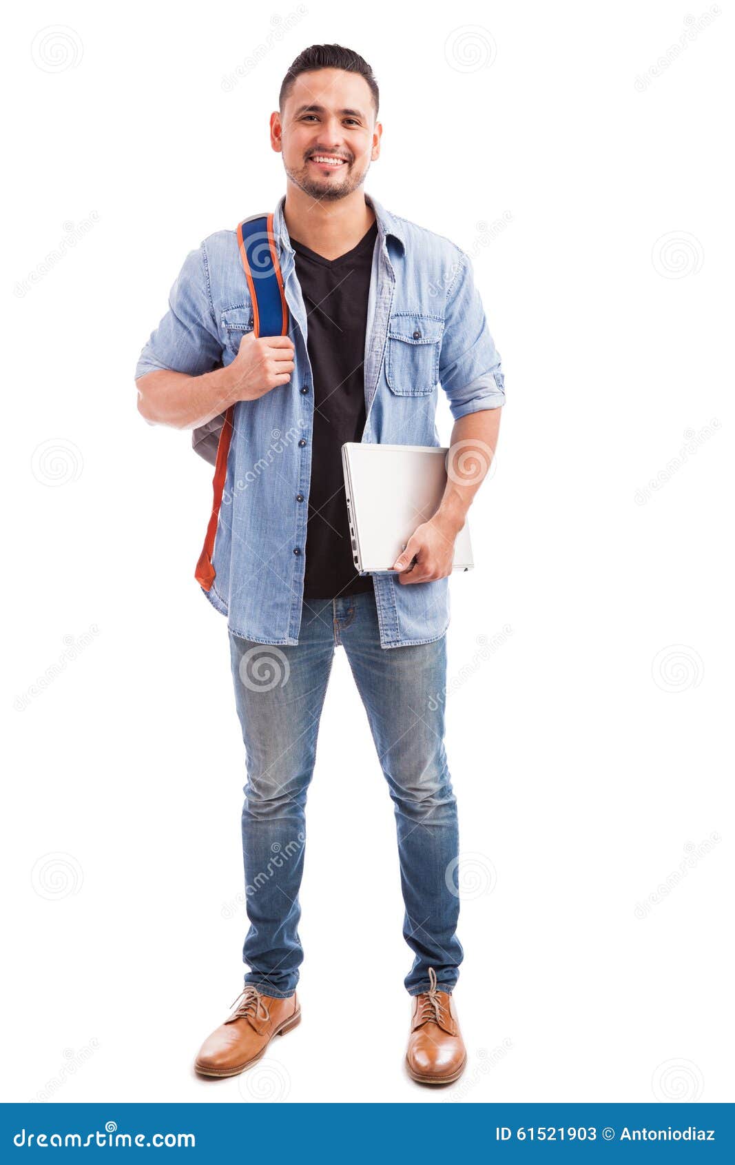 Carrying a Laptop To School Stock Image - Image of attractive, people ...