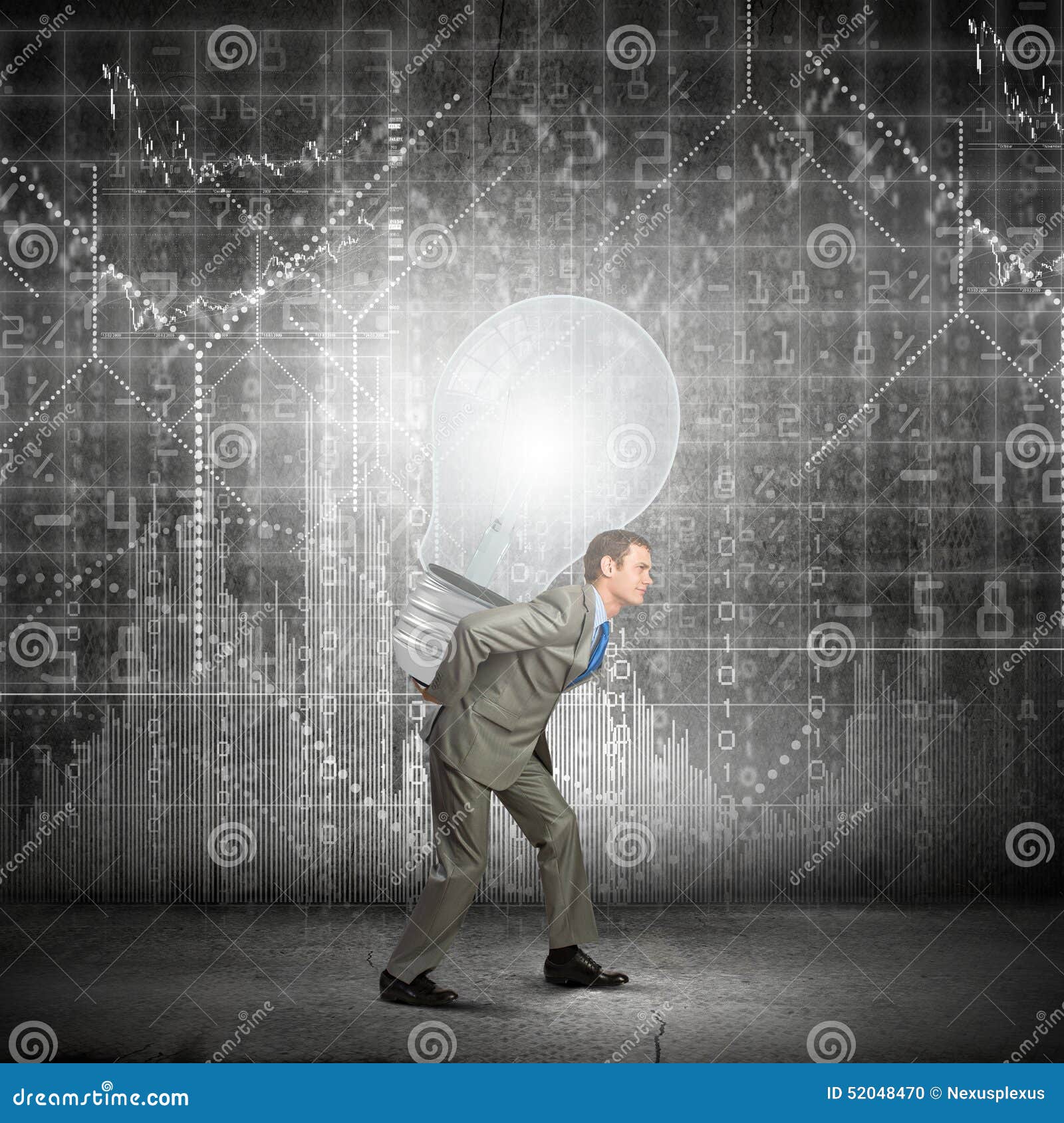 Carrying out an idea stock photo. Image of businessman - 52048470