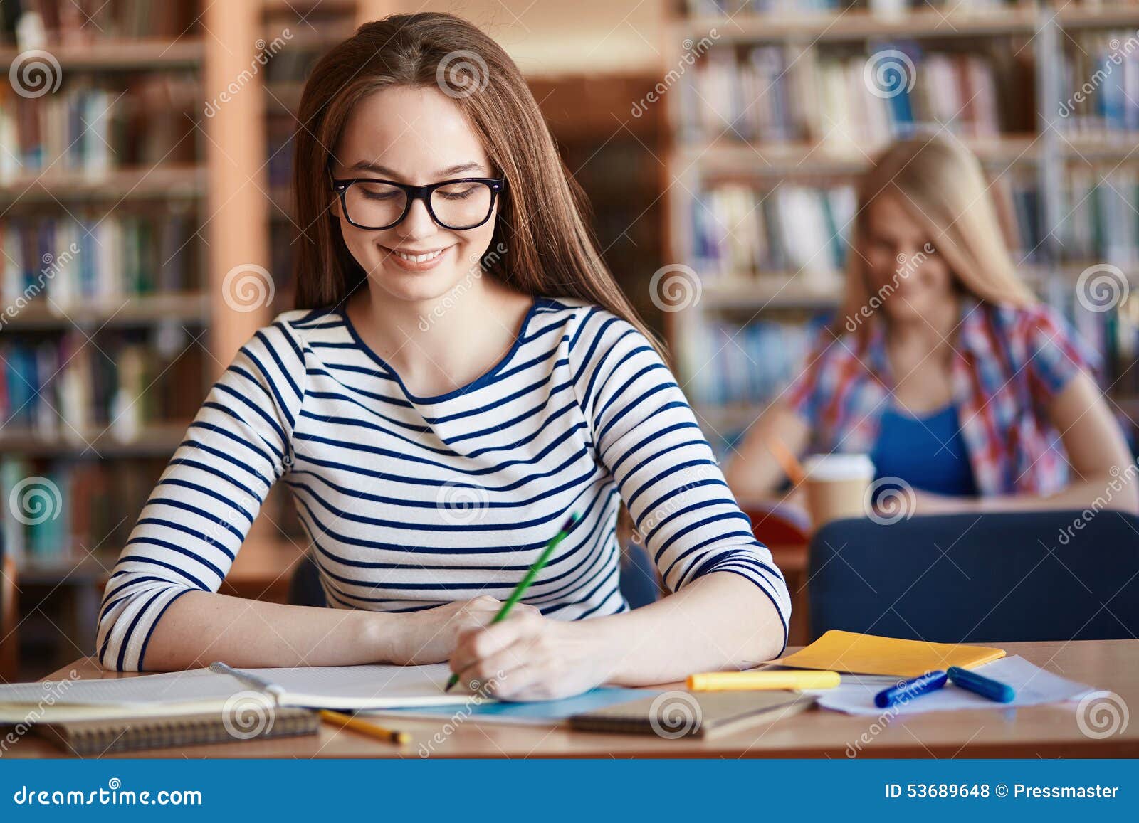 Carrying out task stock photo. Image of pretty, test - 53689648