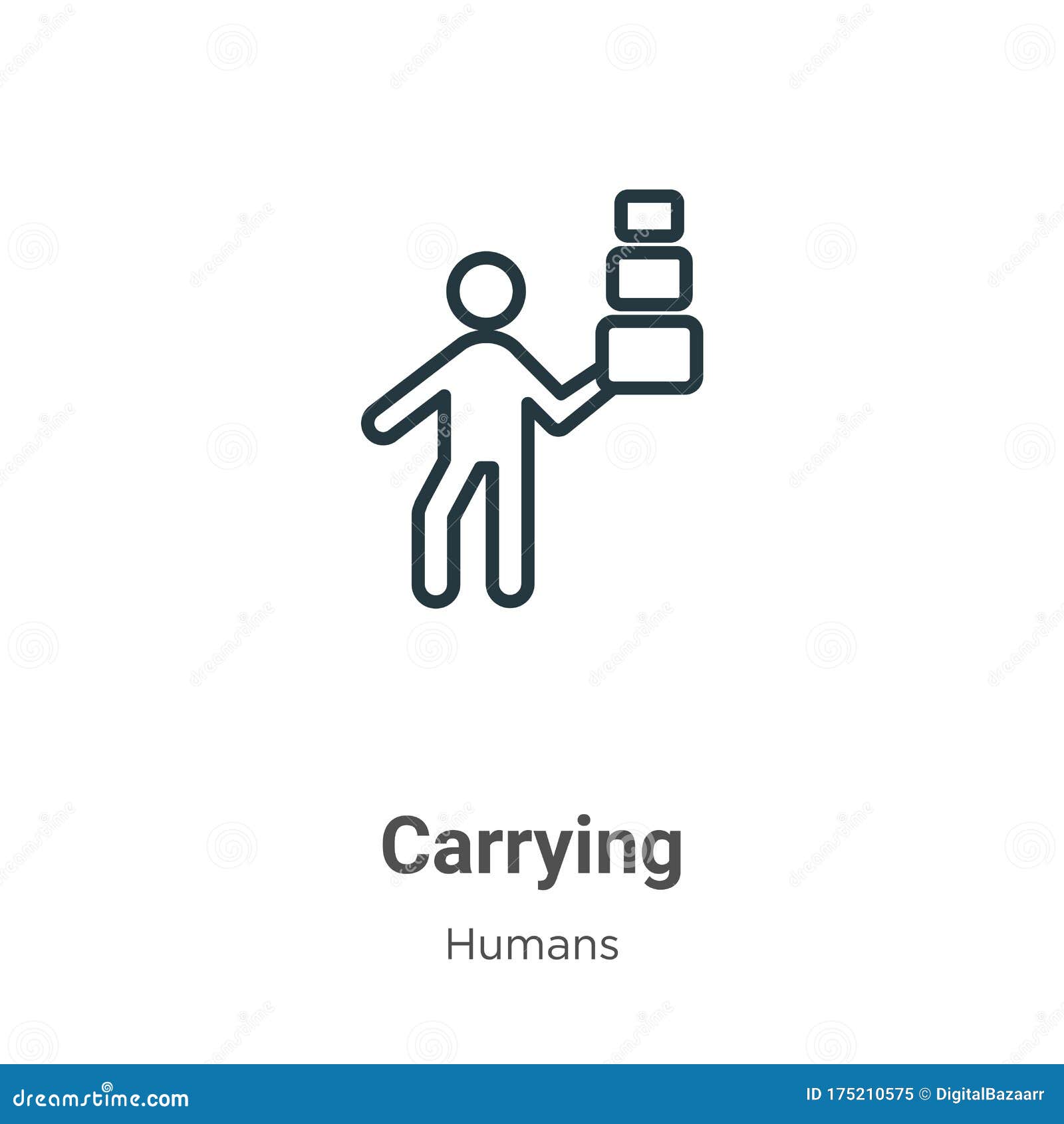 Carrying Outline Vector Icon. Thin Line Black Carrying Icon, Flat ...
