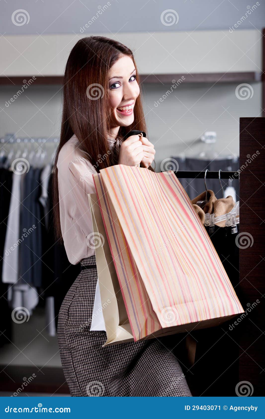 Carrying Paper Bags after Successful Purchase Stock Image - Image of ...