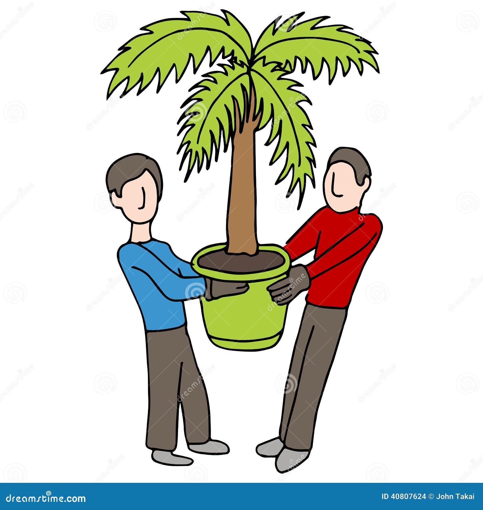 Carrying Potted Palm stock vector. Illustration of carrying - 40807624