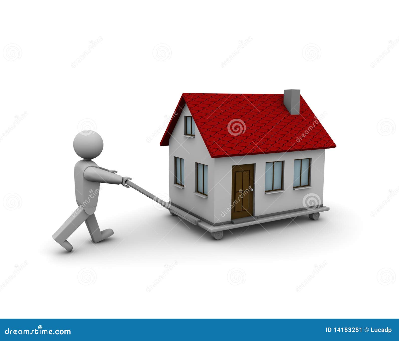 Carryng a house stock illustration. Illustration of industry - 14183281