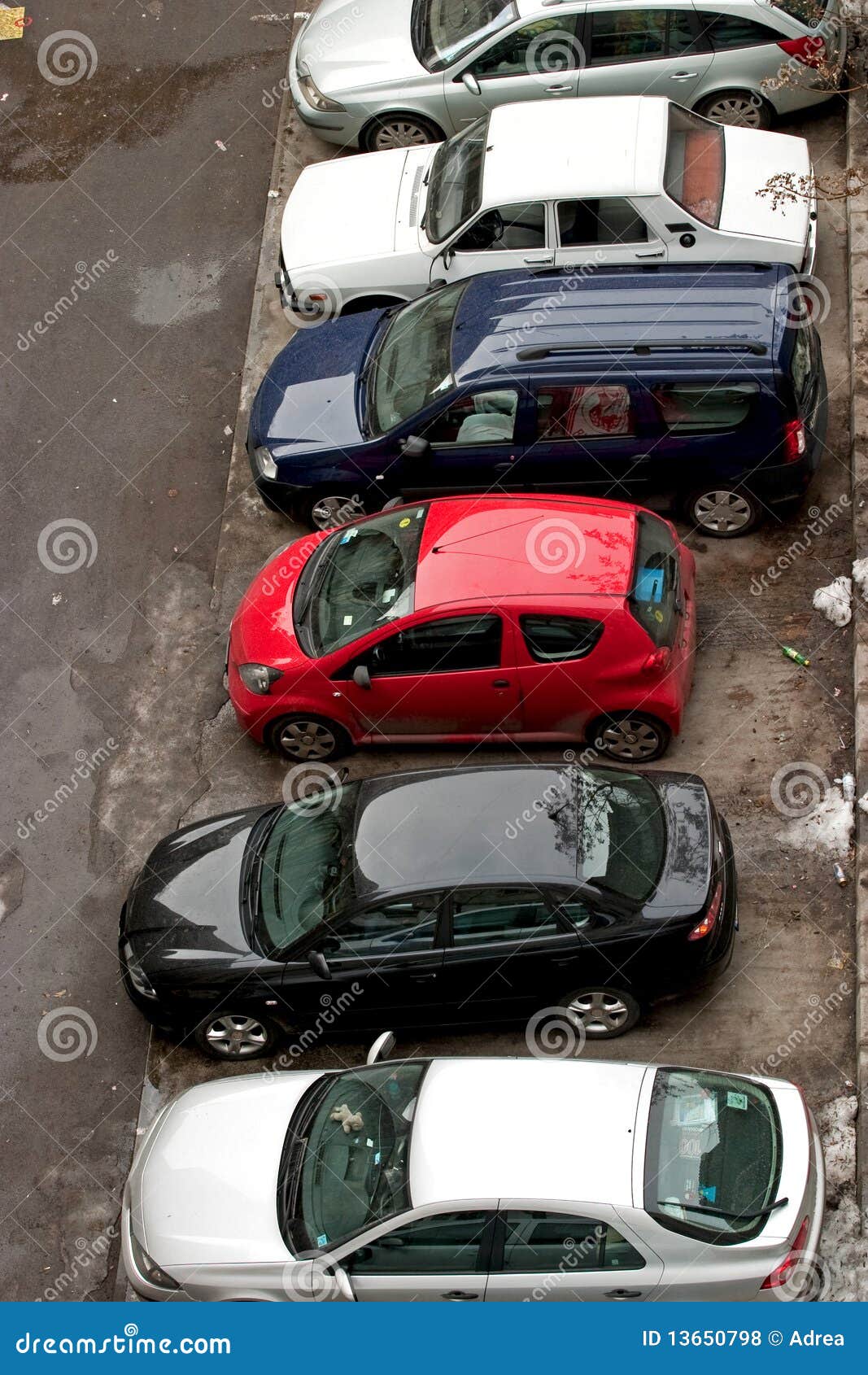 Different Cars Parked in a Parking Line Stock Photo - Image of travel ...