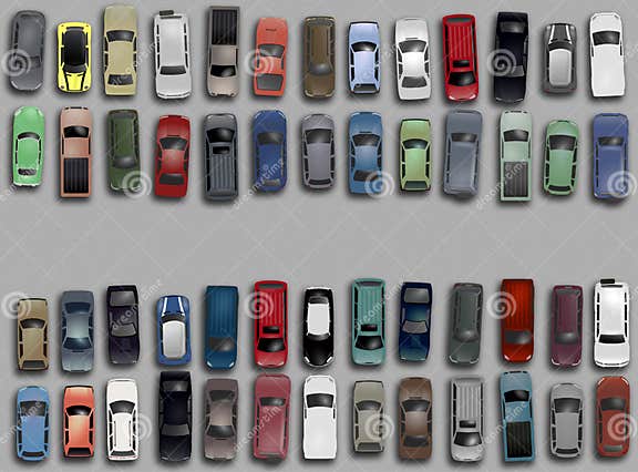 Cars from above stock illustration. Illustration of mass - 10517245