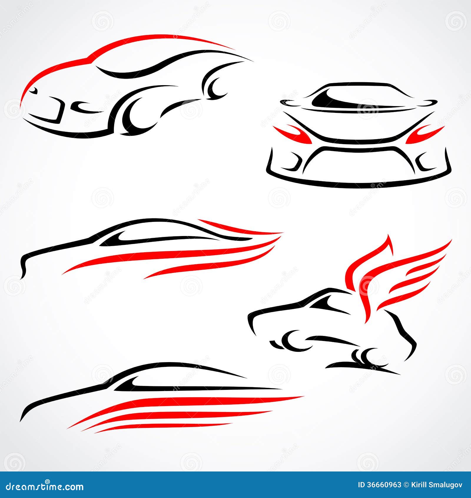 Cars abstract set. Vector stock vector. Illustration of element - 36660963