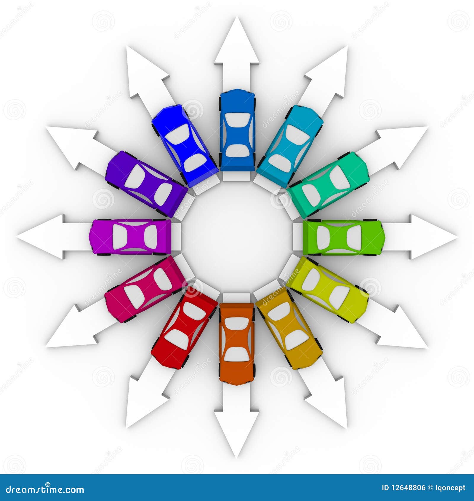 Cars on Arrows - Comparison Shopping Stock Illustration - Illustration ...