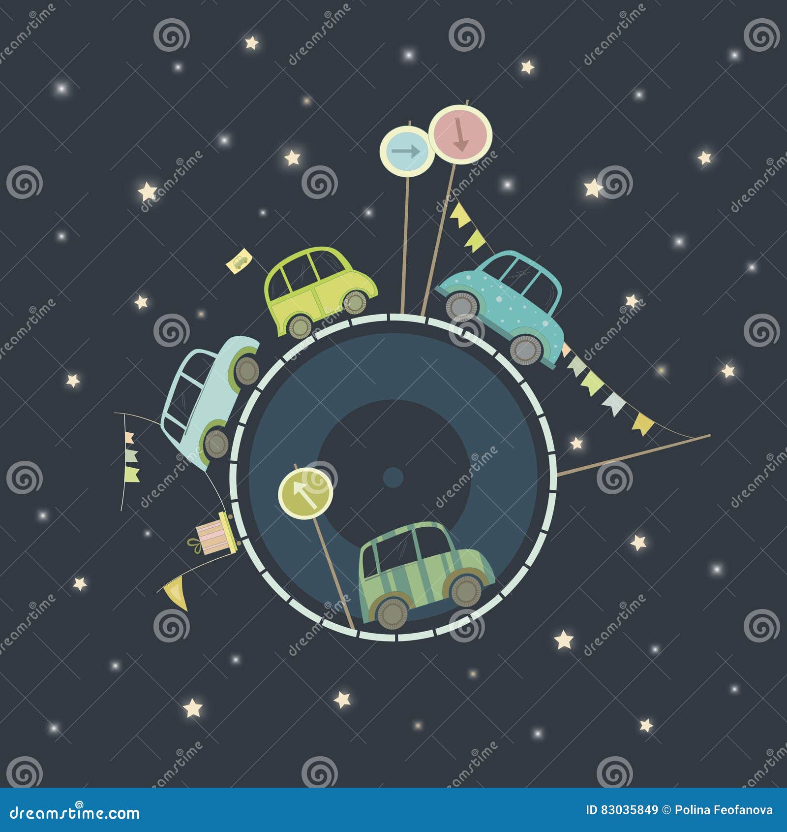 Cars in big space. stock vector. Illustration of blue - 83035849