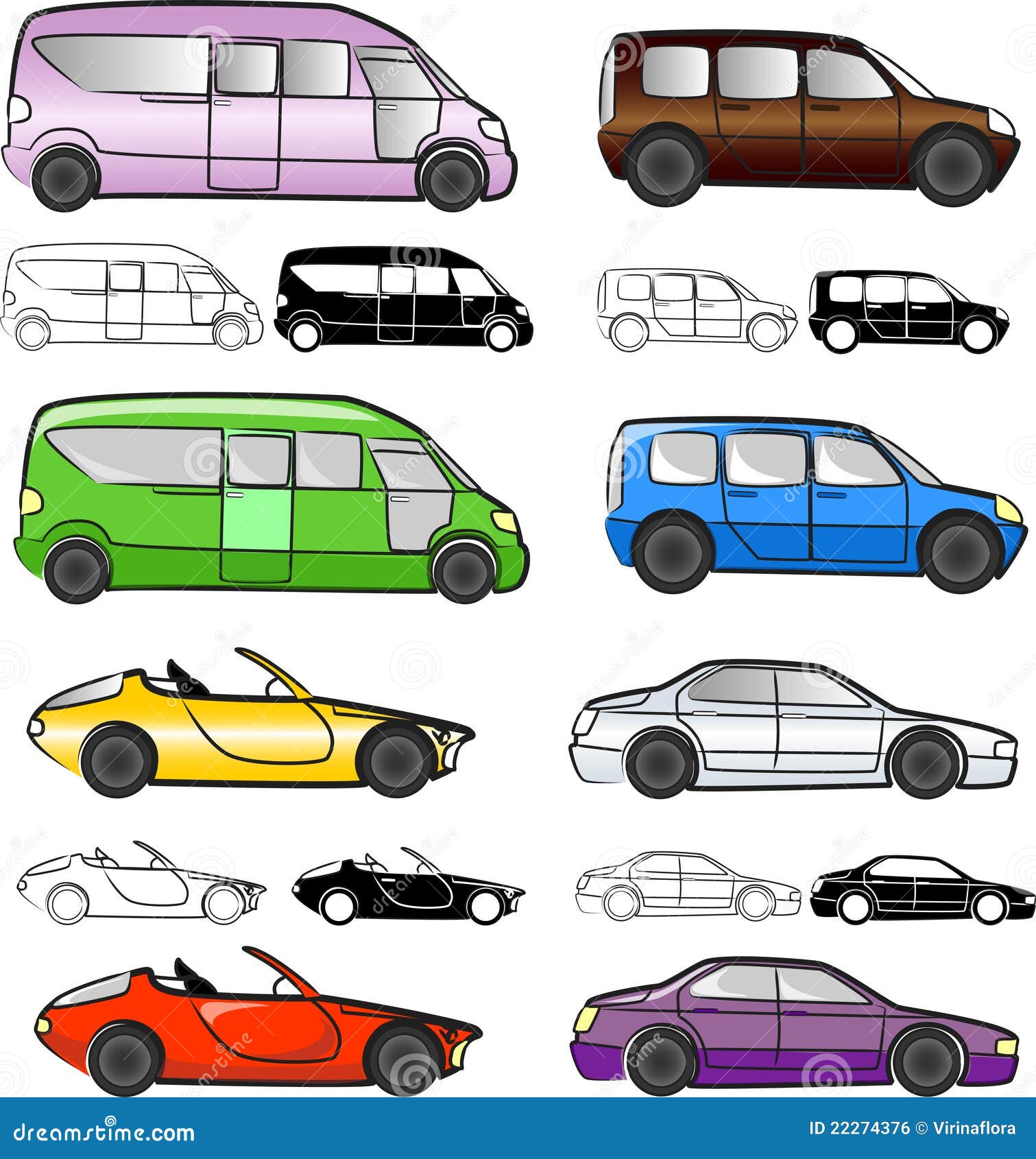 Cars collection, vector stock vector. Illustration of automobile - 22274376