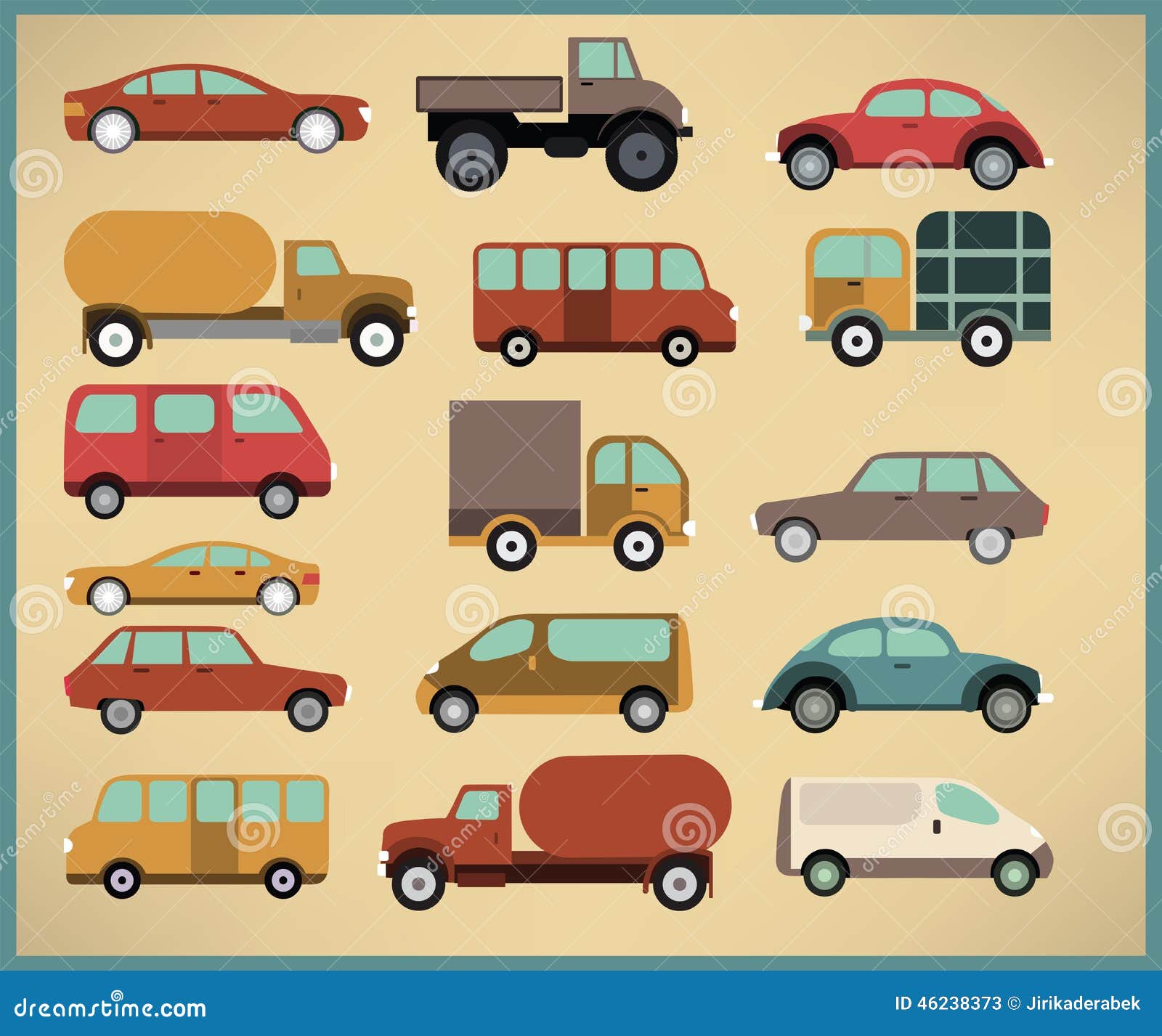 Cars Collection Cartoon Vector | CartoonDealer.com #46238355
