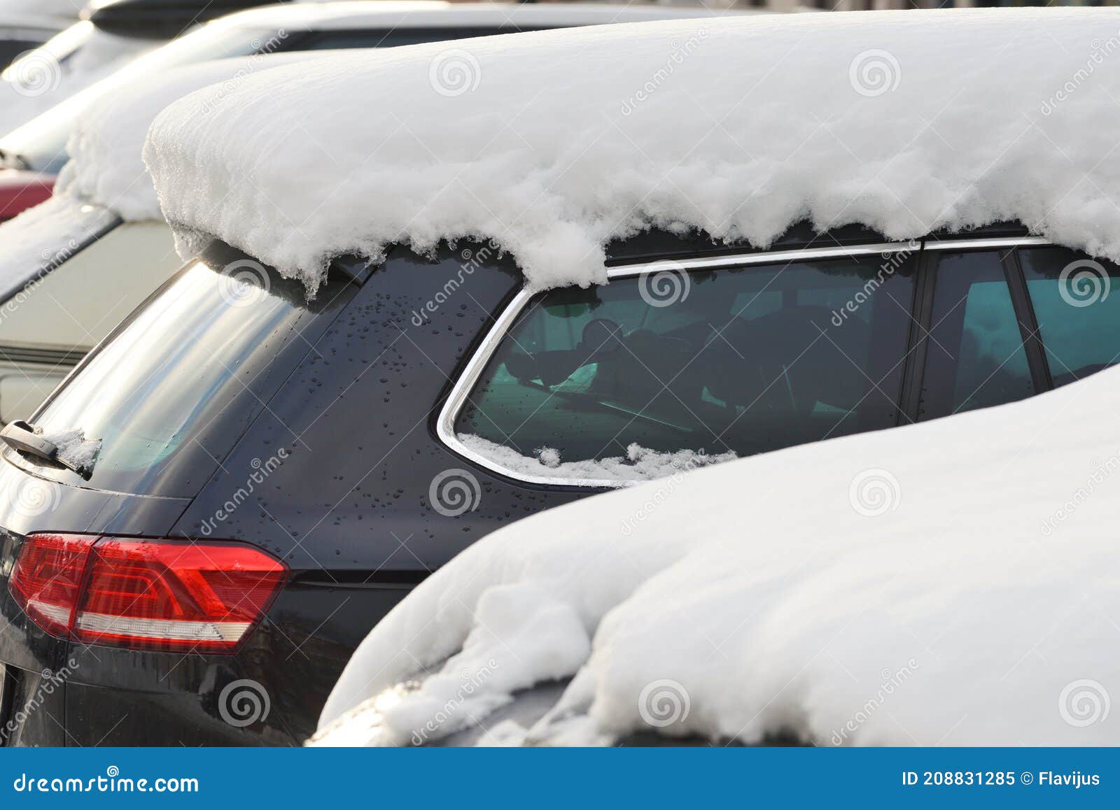 Cars Covered by Snow after a Snow Blizzard Stock Image - Image of ...