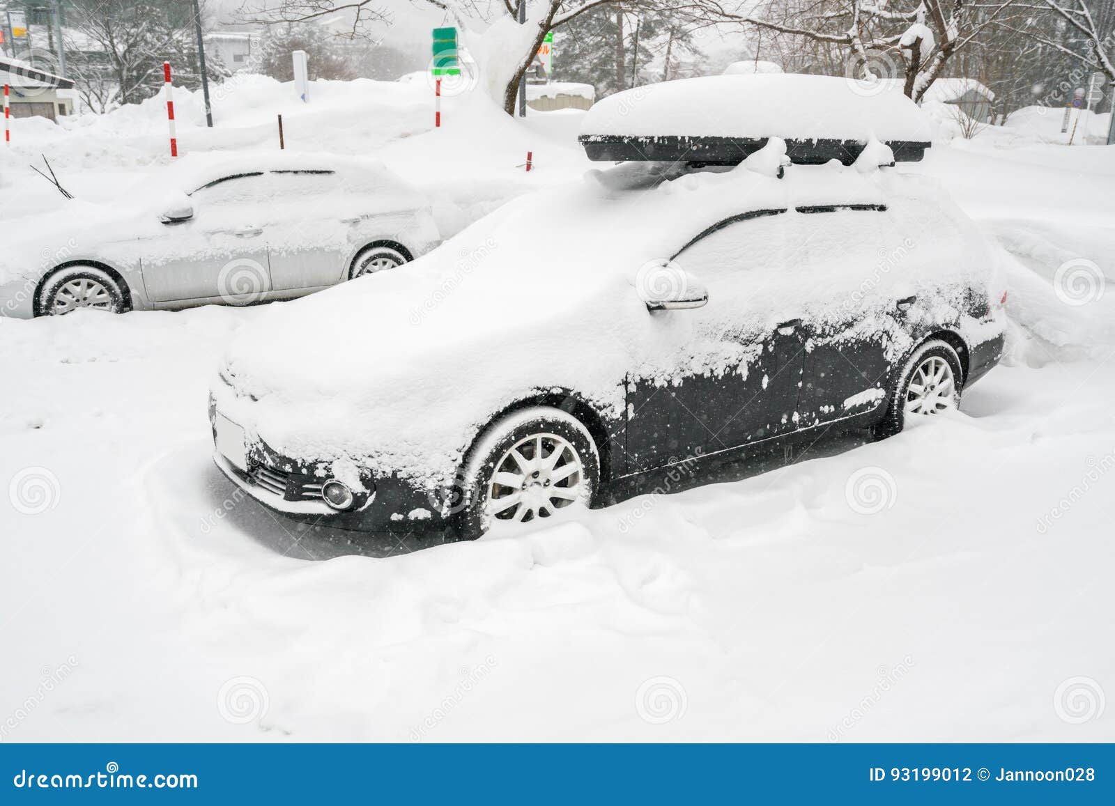 Cars Covered with White Snow in Winter . Stock Photo - Image of storm ...