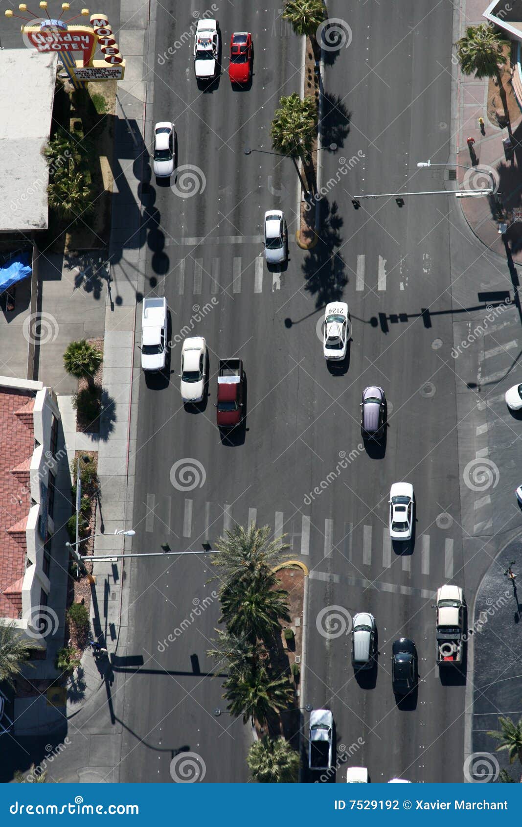 Cars at crossing stock photo. Image of vegas, stop, waiting - 7529192