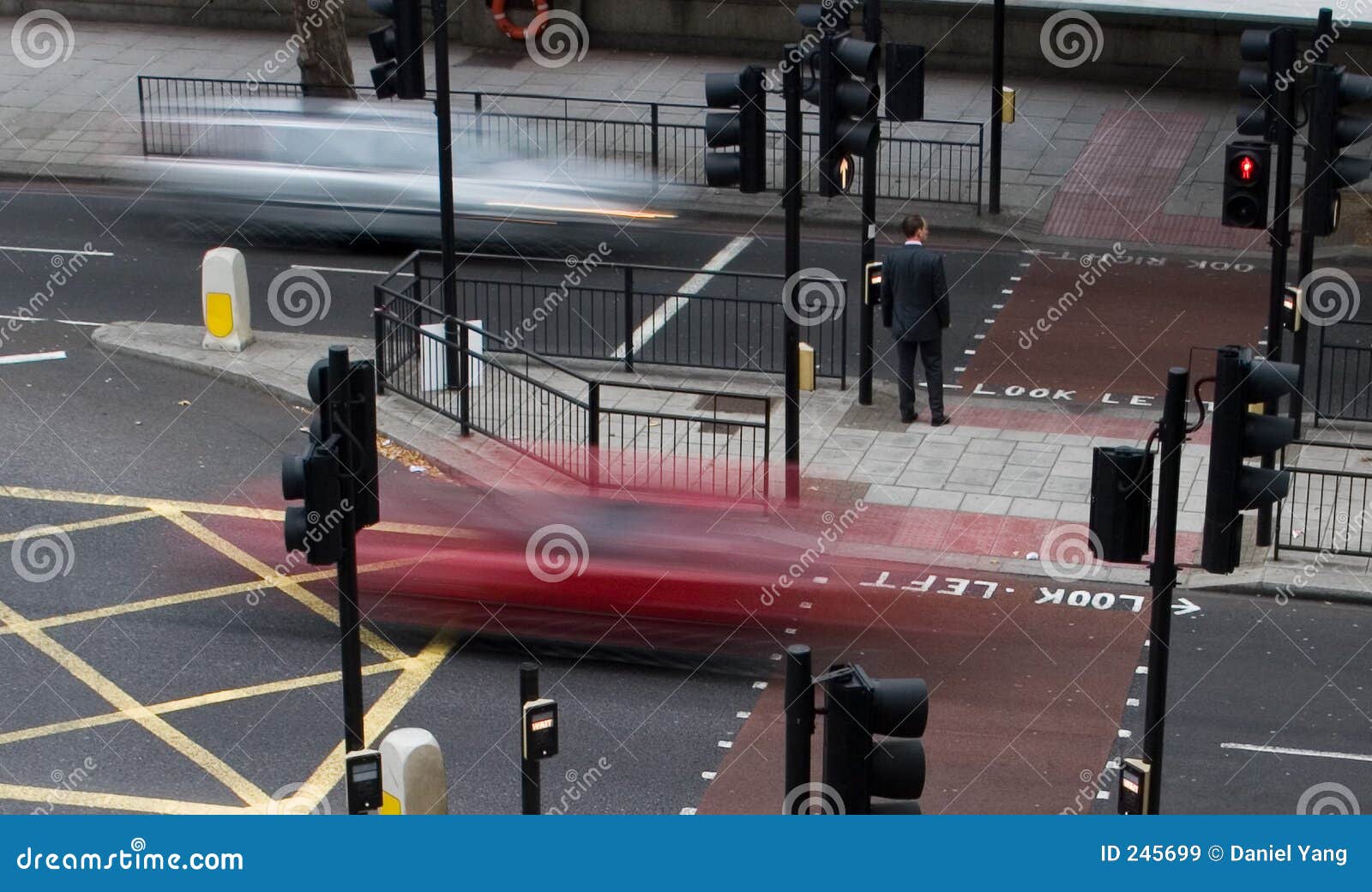 Cars Driving through Crosswalk Stock Image - Image of crossing, blur ...