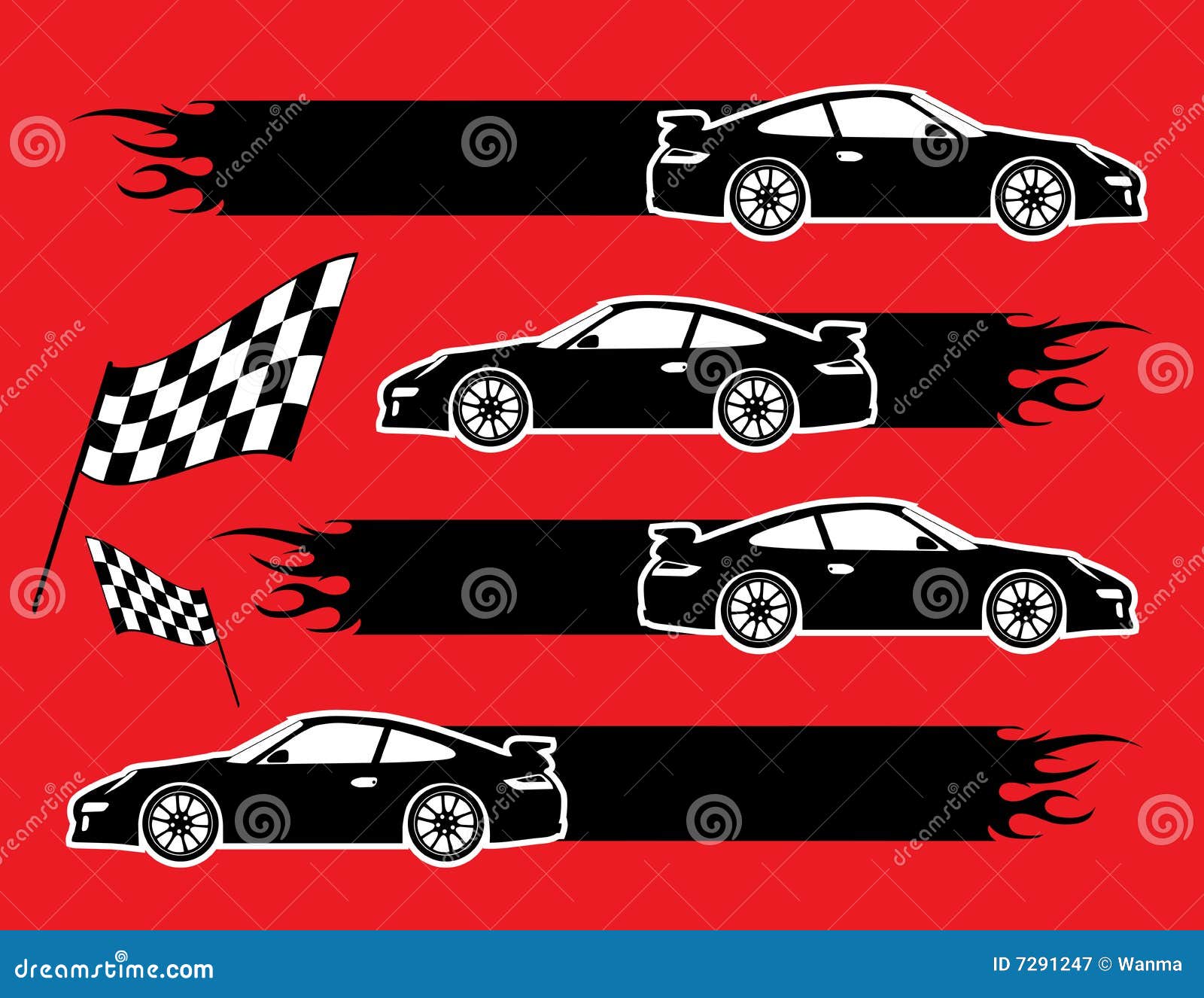 Cars and flags stock vector. Illustration of high, rally - 7291247