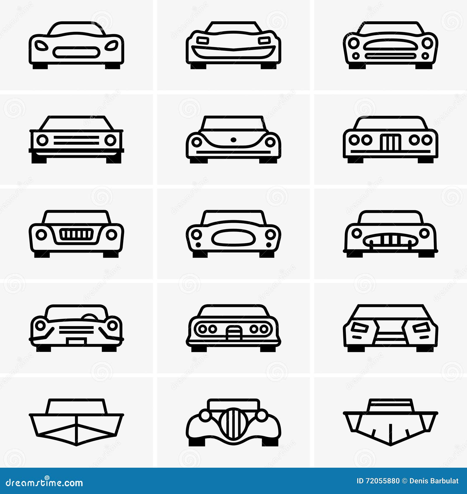 Cars front view stock vector. Illustration of vehicle - 72055880