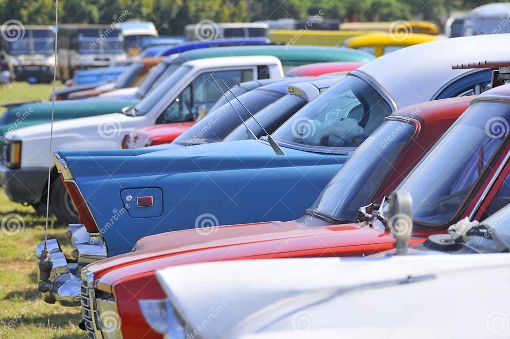 Cars generations stock photo. Image of vintage, parked - 4887050