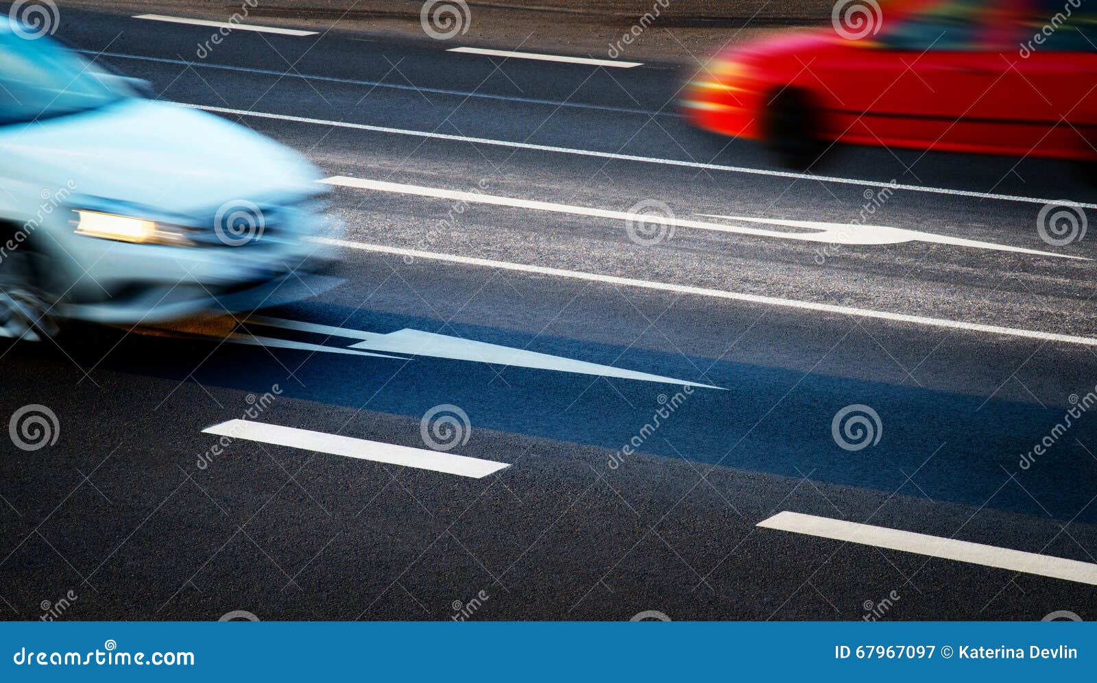 Cars Going Along the Crossroads Stock Image - Image of highway, fork ...