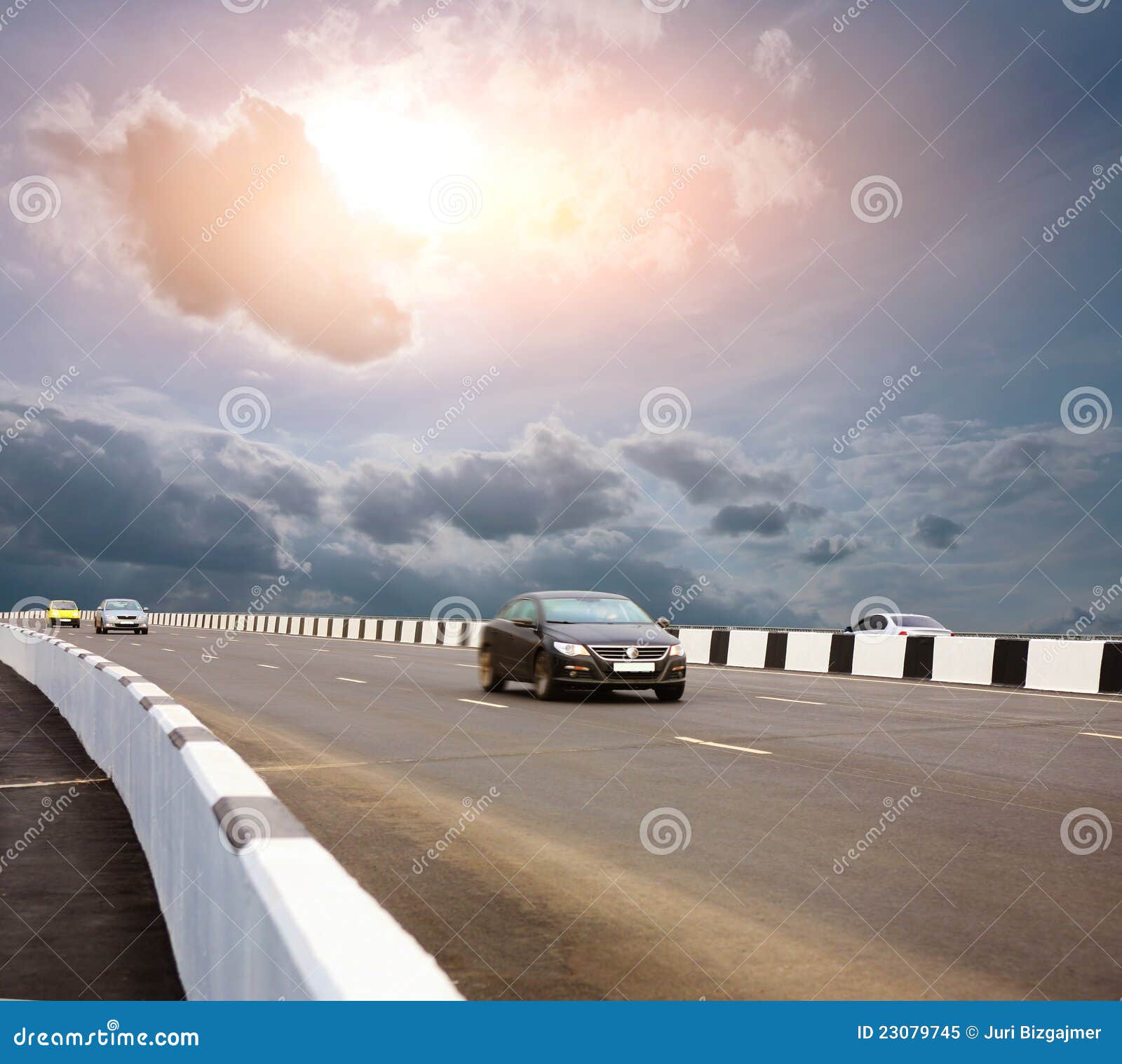 Cars going on the bridge stock image. Image of transport - 23079745