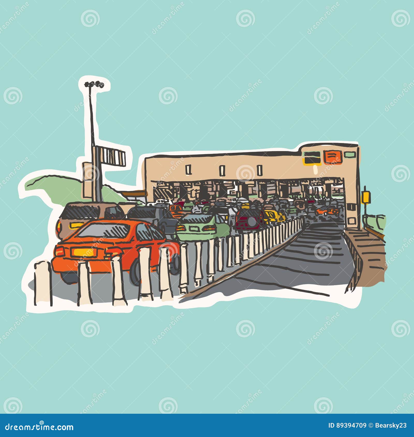 Toll Tunnel RGB Color Icon Cartoon Vector | CartoonDealer.com #208169243
