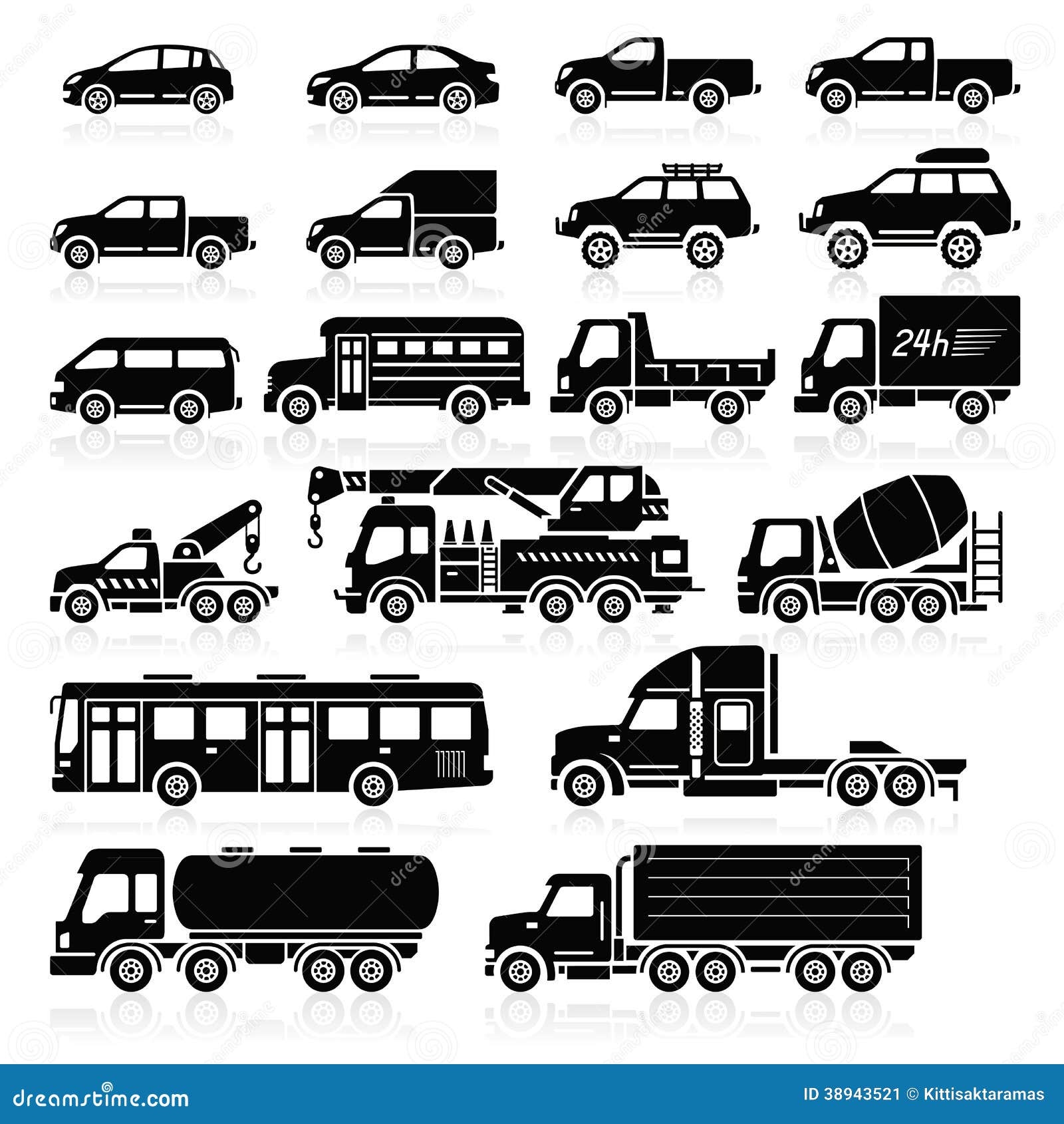 Cars Icons. Vector Illustration. Stock Vector - Illustration of side ...