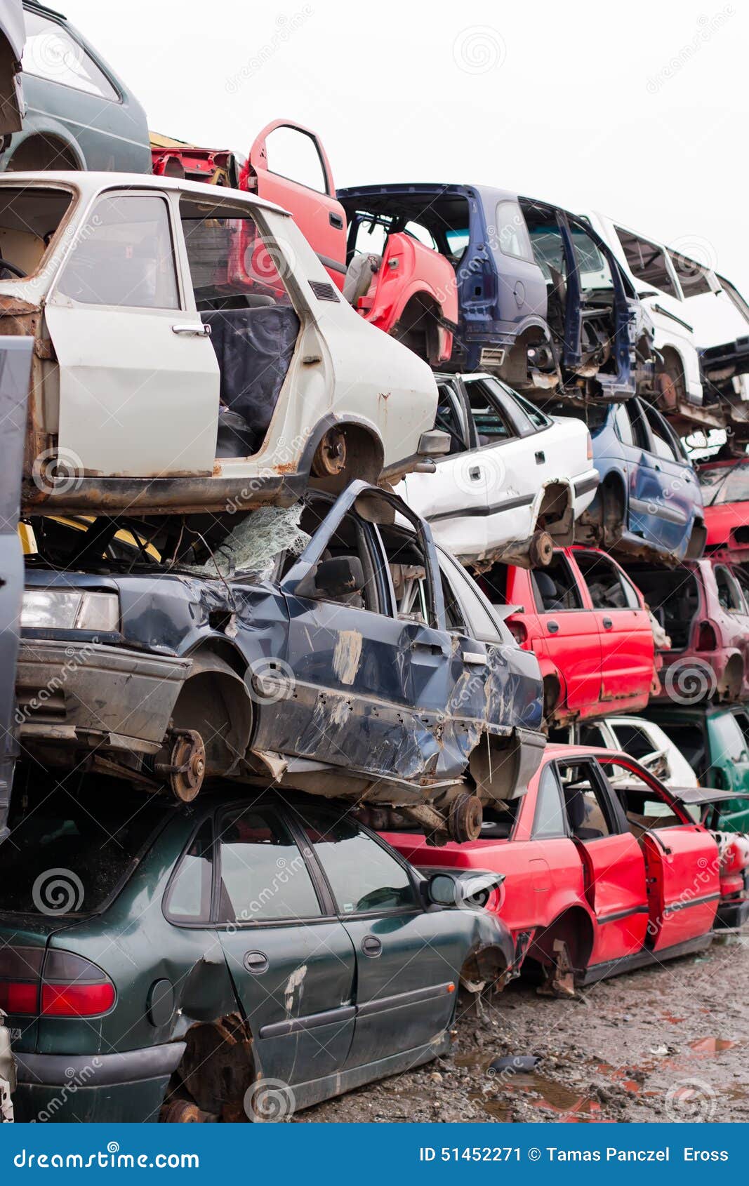 Cars in junkyard stock image. Image of disposal, destroy - 51452271