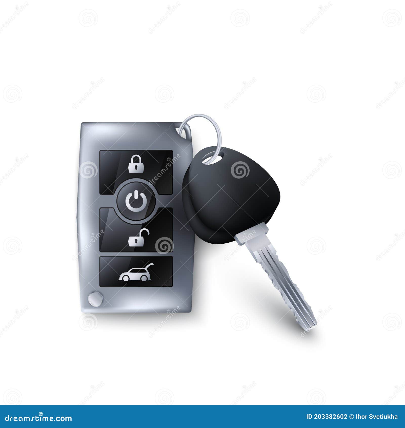 Cars Key with Control Buttons. Modern Realistic Metallic Cars Key Stock ...
