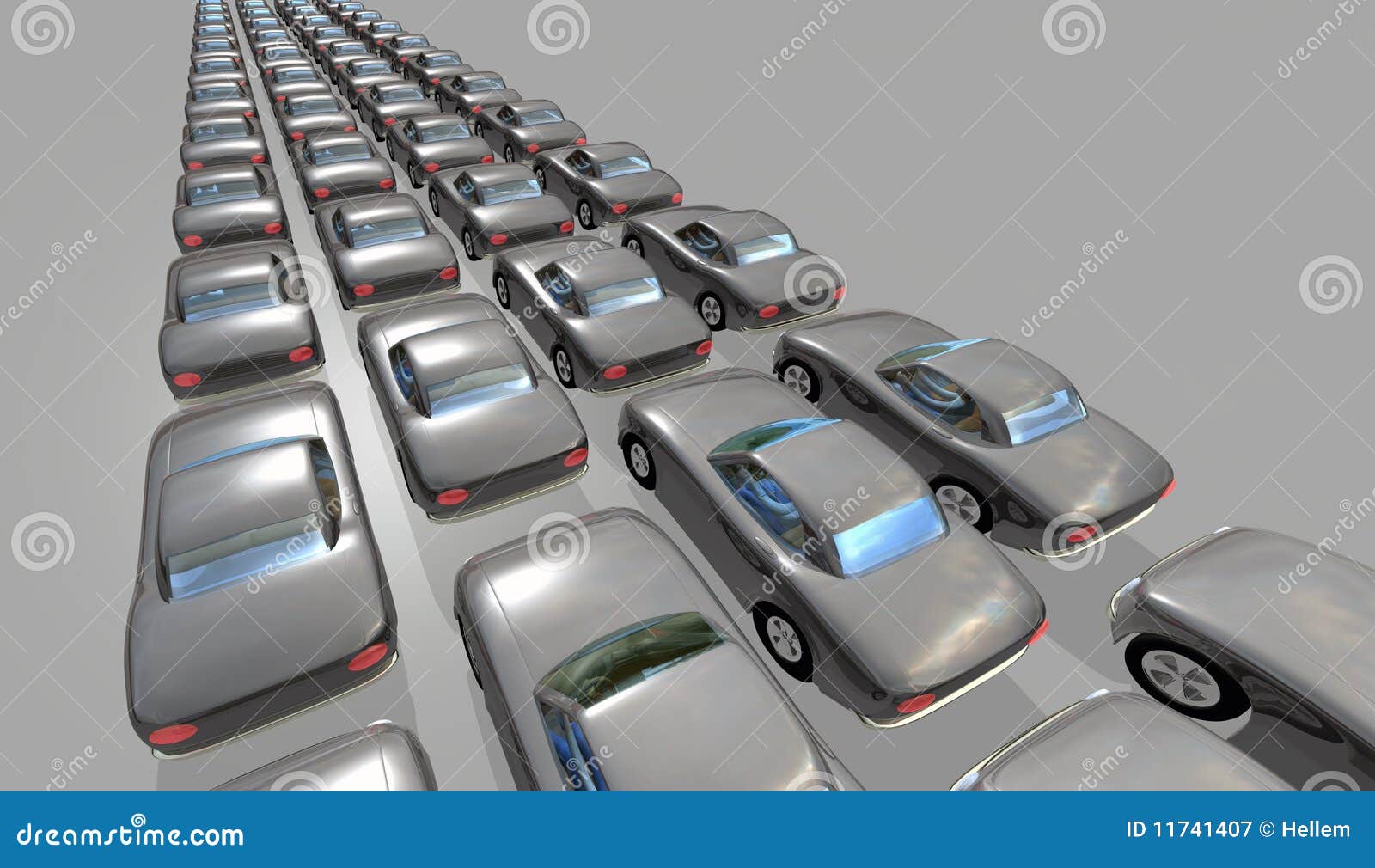 Cars in long queues stock illustration. Illustration of pollution ...