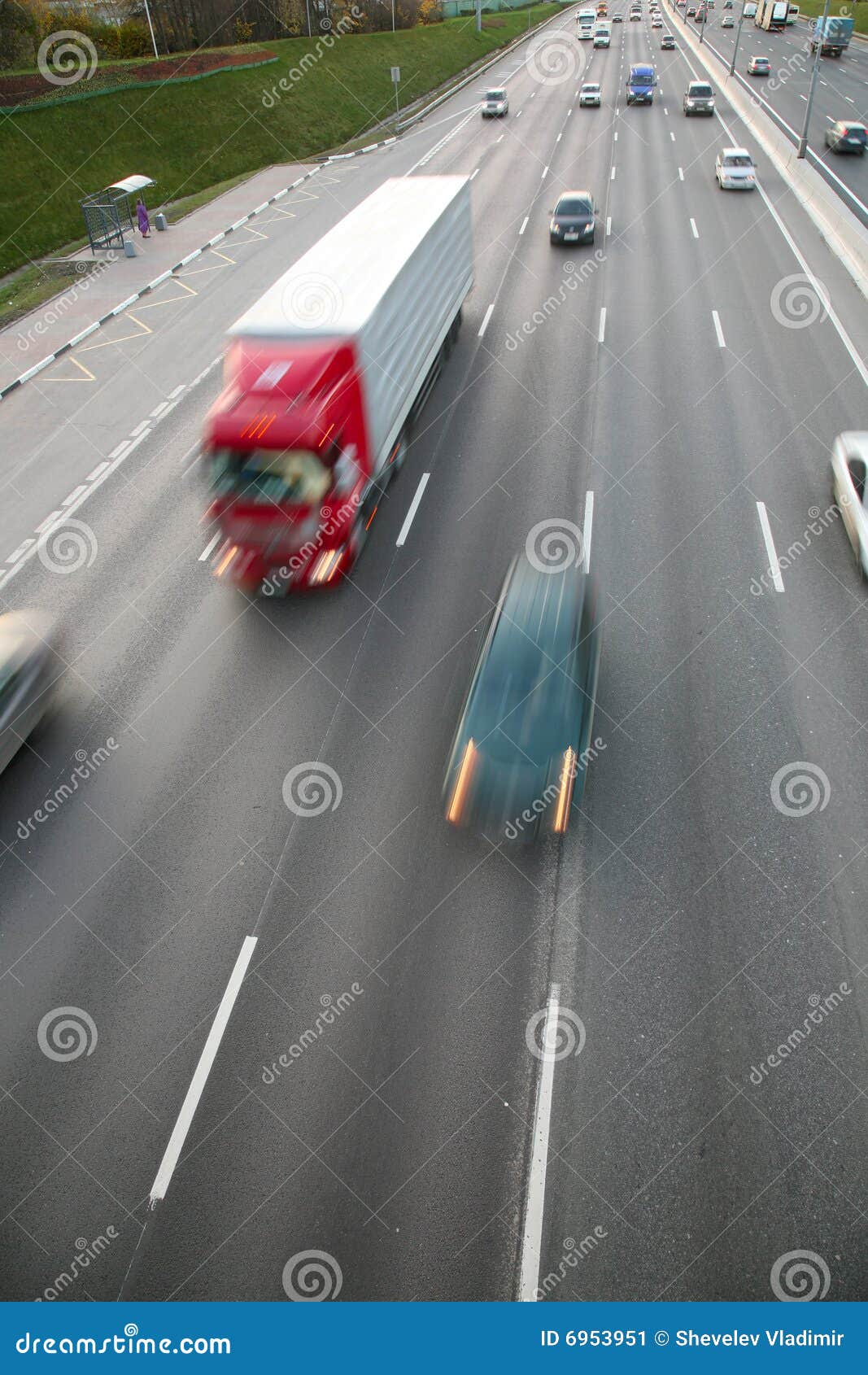 Cars move on road stock image. Image of motion, transport - 6953951