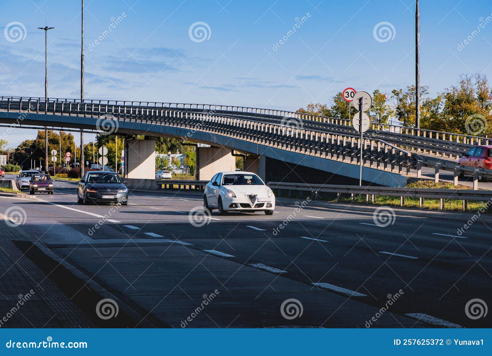 Cars are Moving on the Freeway Editorial Photography - Image of ...