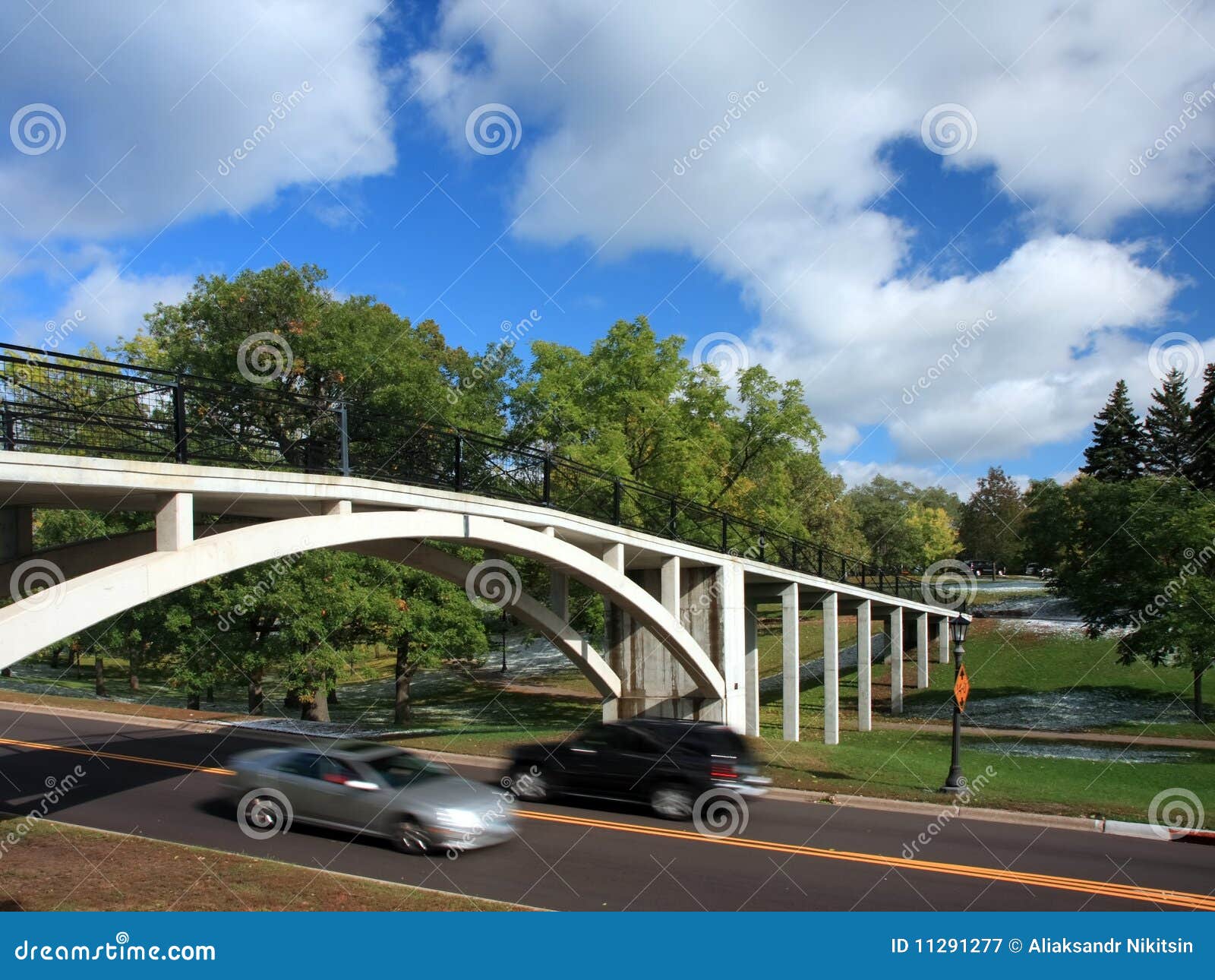 Cars Moving Under the Bridge Stock Image - Image of transport, road ...