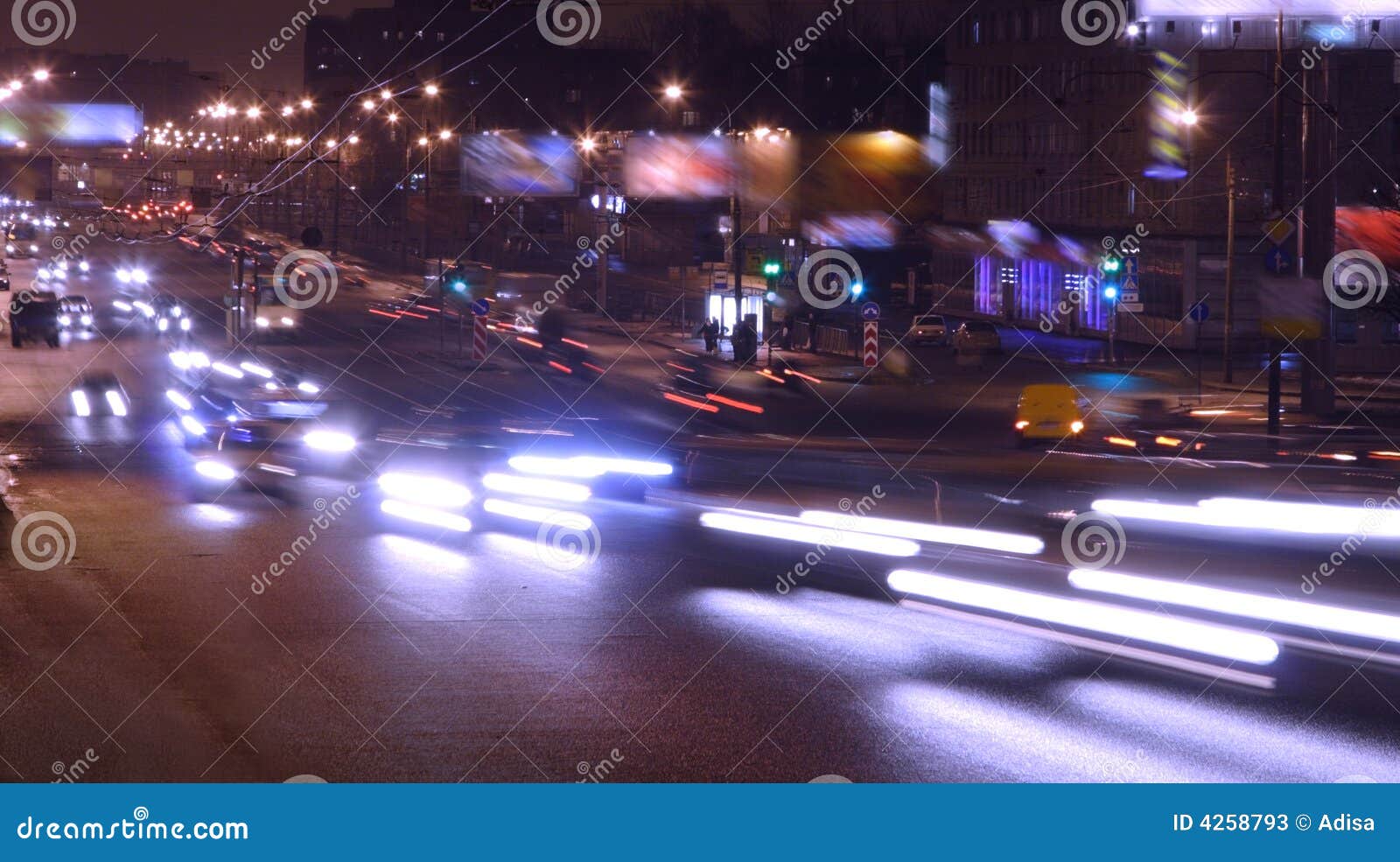 Cars at night stock image. Image of cars, automobiles - 4258793