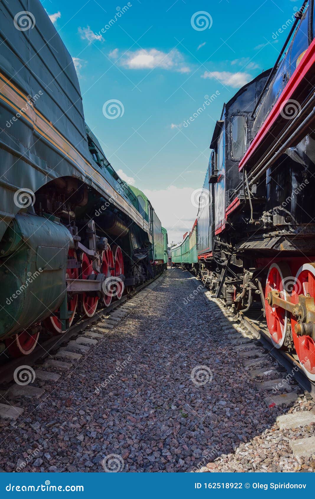 Between Cars of Old Trains, between Two Old Trains Stock Photo - Image ...