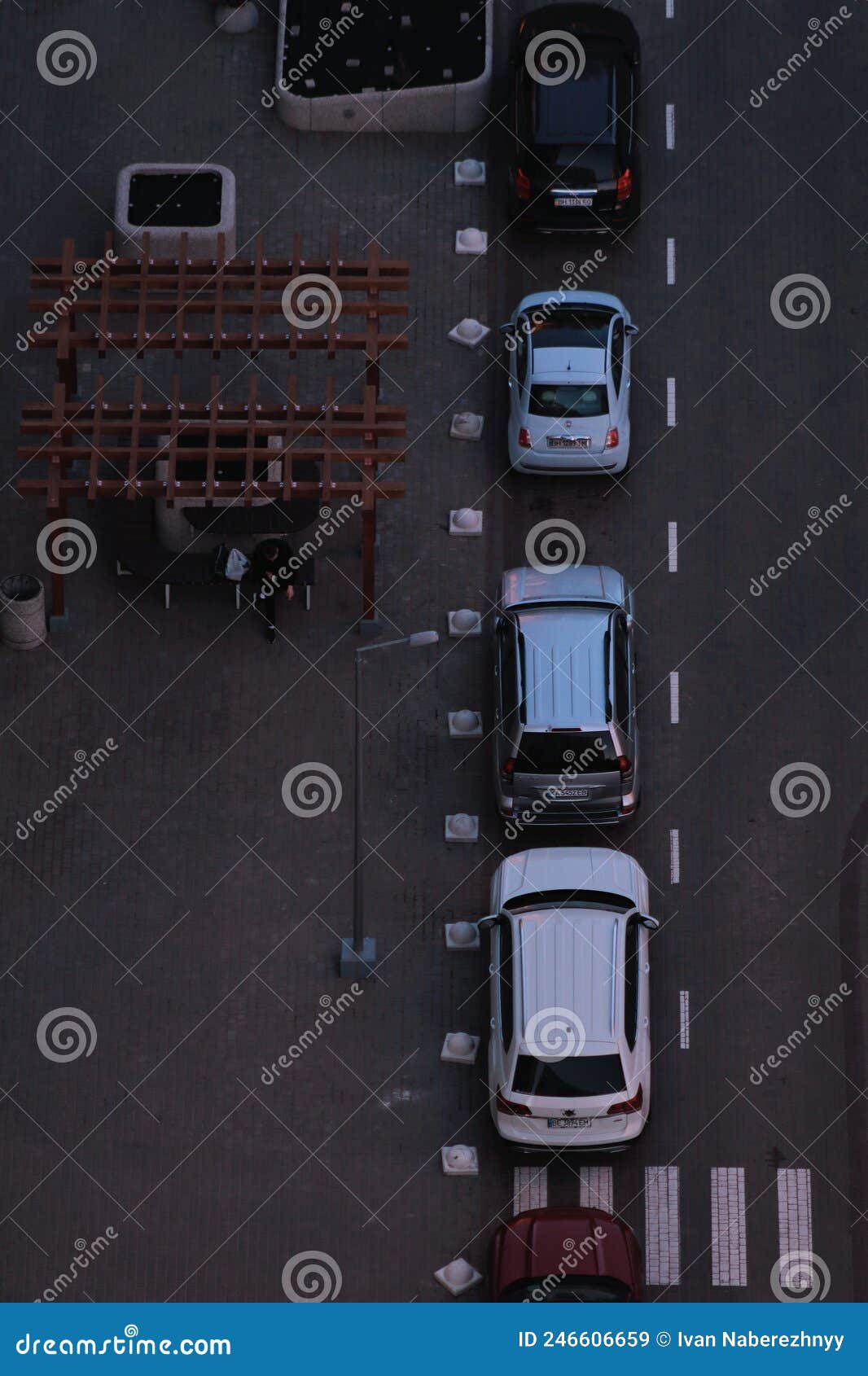 Cars Parked in a Lane Top View Stock Image - Image of parked, parking ...