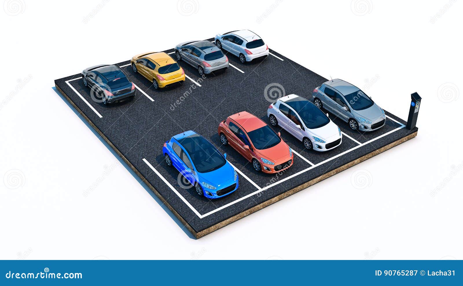 Cars in parking lot. stock illustration. Illustration of park - 90765287