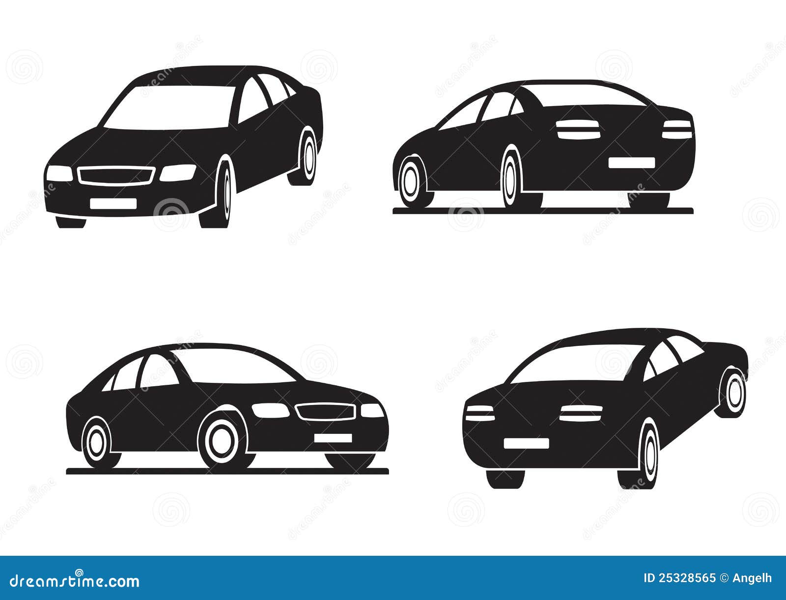 Cars in perspective stock vector. Illustration of show - 25328565