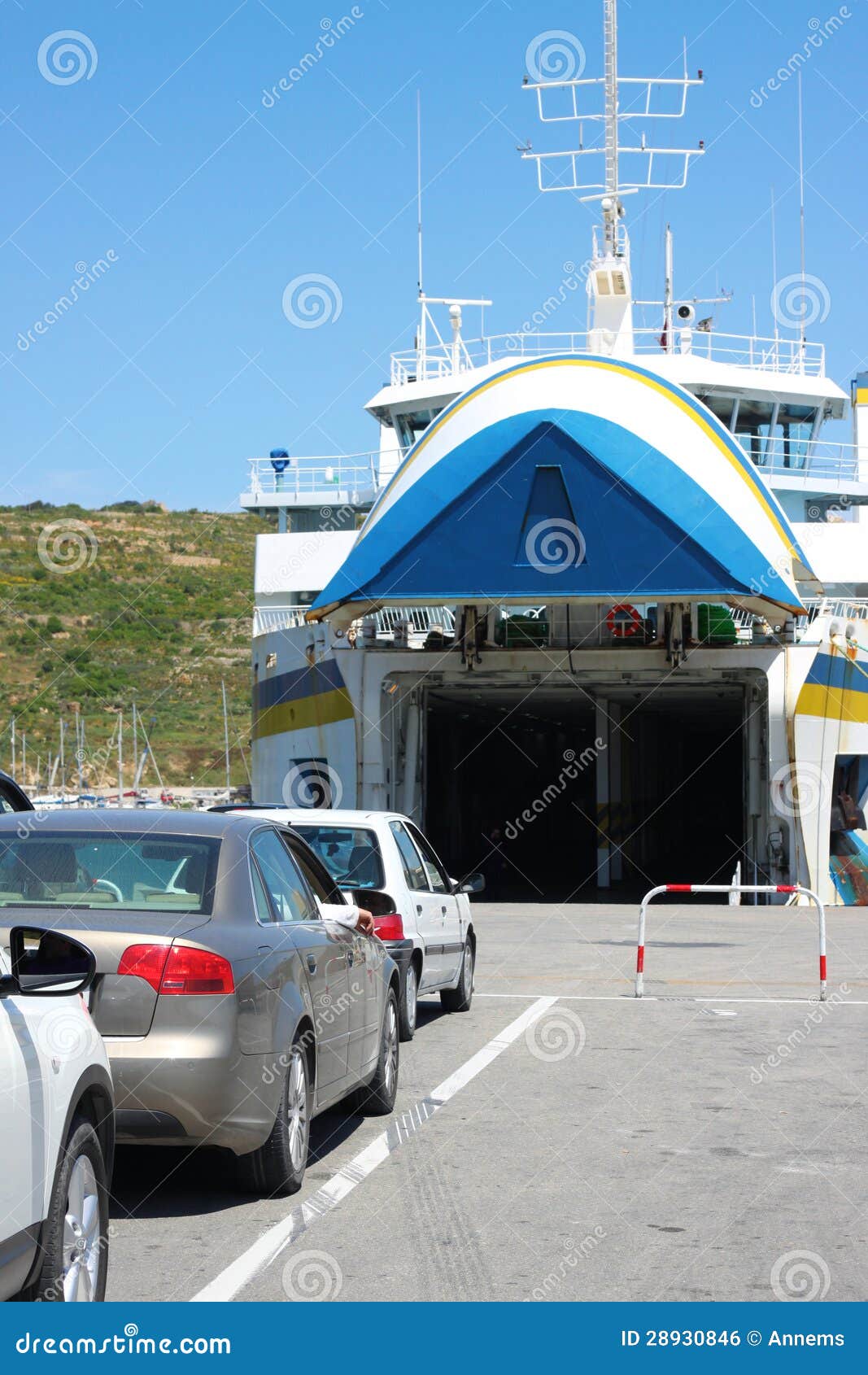 Cars queuing for ferry stock photo. Image of vertical - 28930846