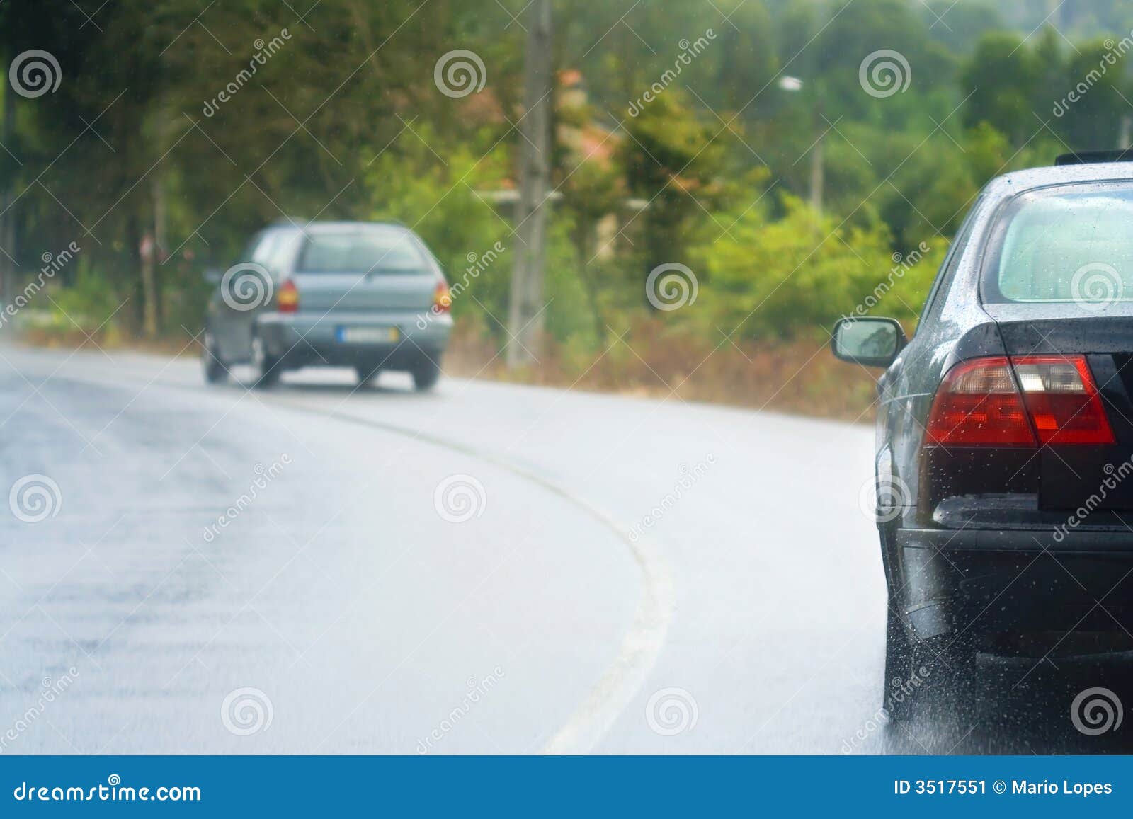 Cars in the rain stock image. Image of safety, cyclone - 3517551