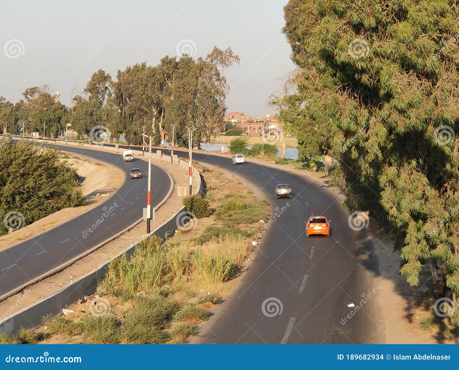Cars on a ring road stock photo. Image of view, city - 189682934