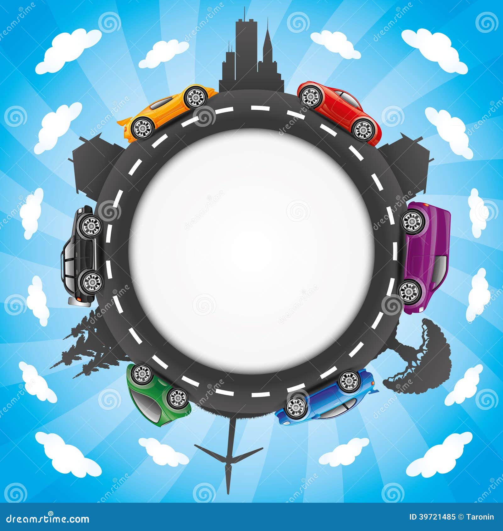 Cars on the road. stock vector. Illustration of route - 39721485