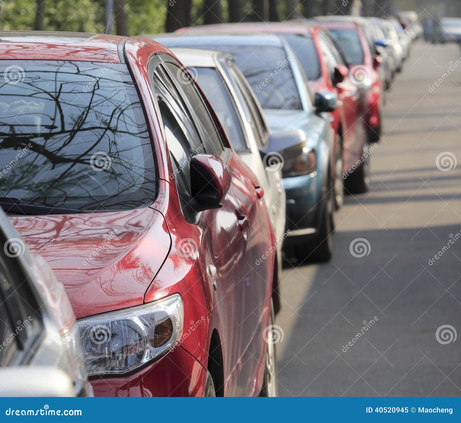 Cars at roadside stock image. Image of city, town, street - 40520945